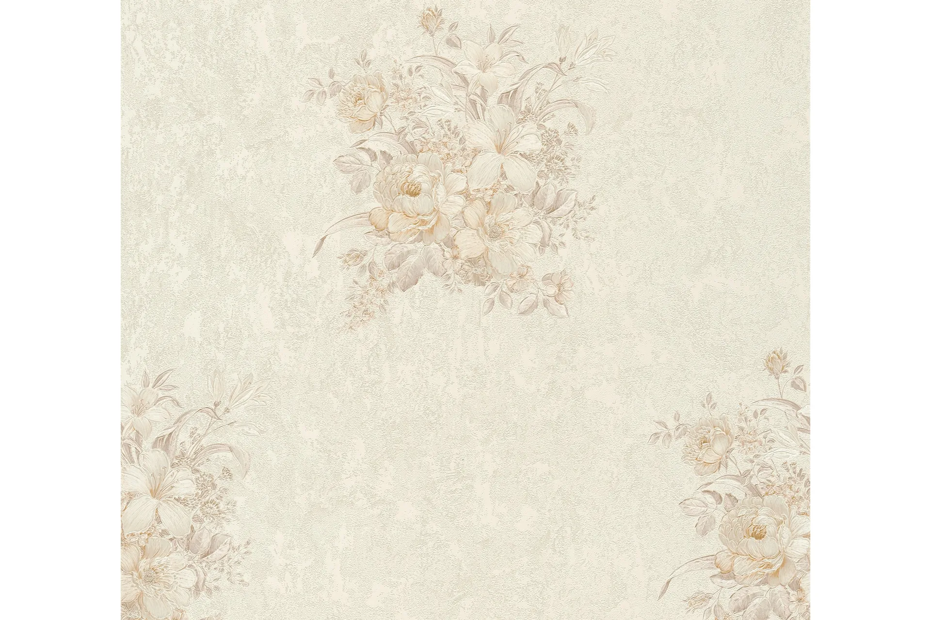 Blommig Tapet Romantico Ovävd Beige - Mönstrad tapet | Chilli