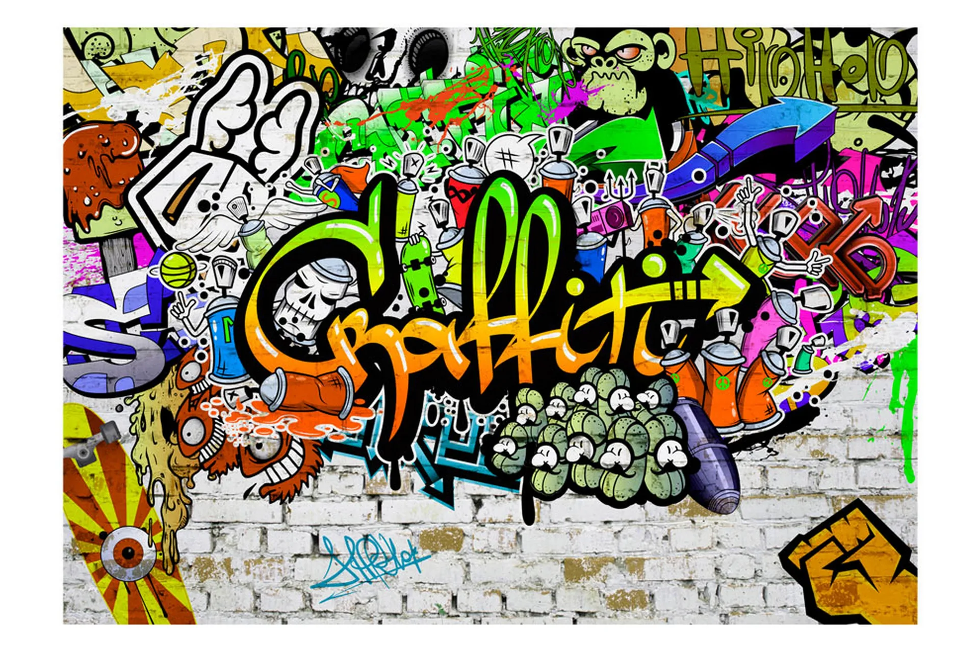 Fototapet Graffiti On The Wall 400x280 Artgeist sp. z o. o. - Inredning ...