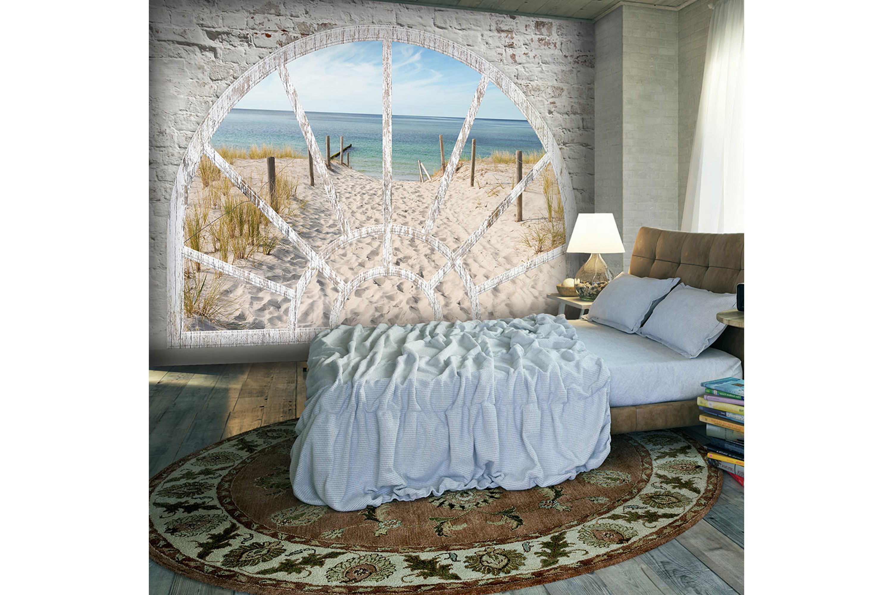 Fototapet Window View Beach 300x210 Artgeist sp. z o. o. - Inredning ...