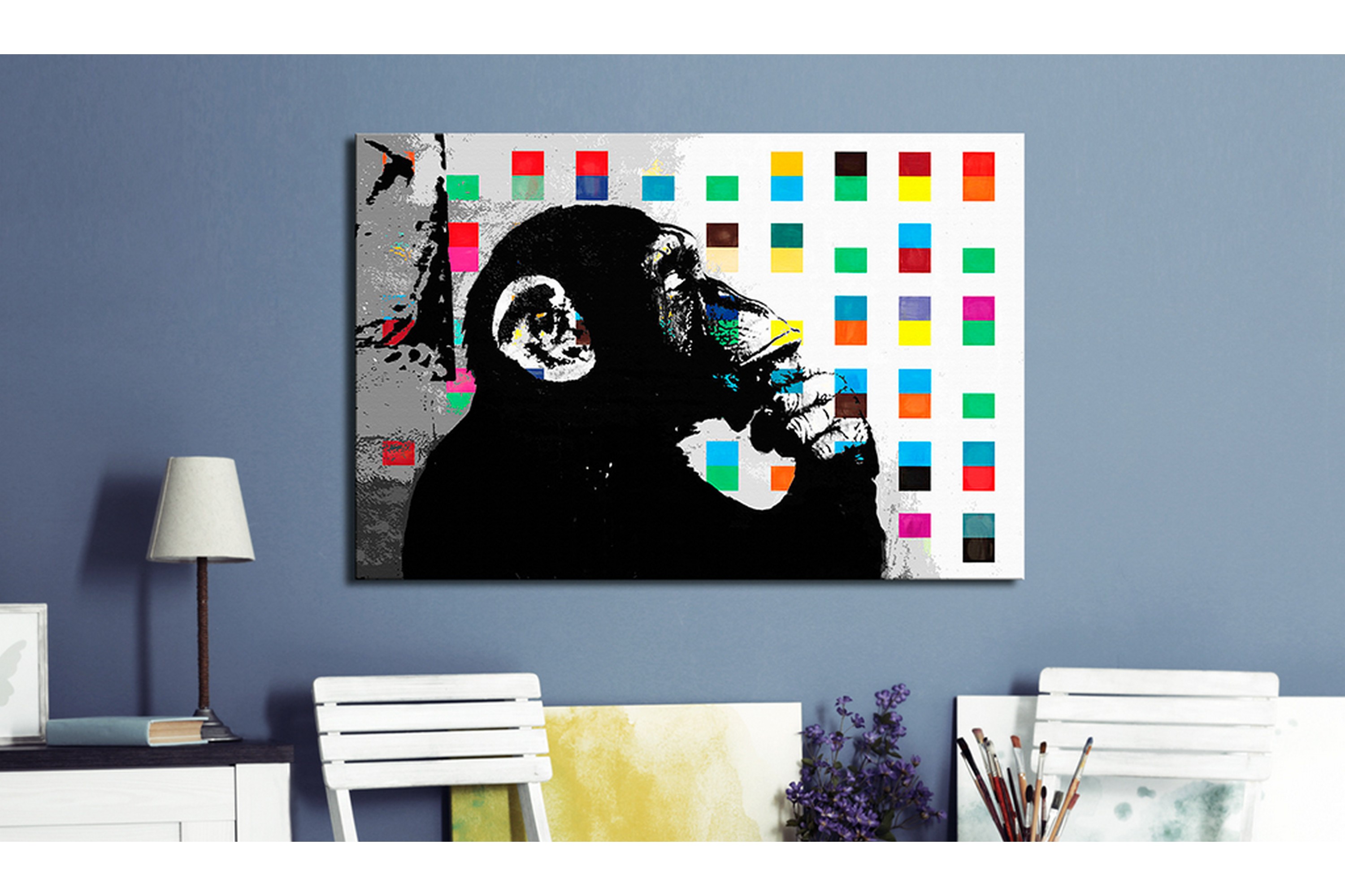TAVLA Banksy The Thinker Monkey 60x40 - Inredning & dekor - Furniturebox