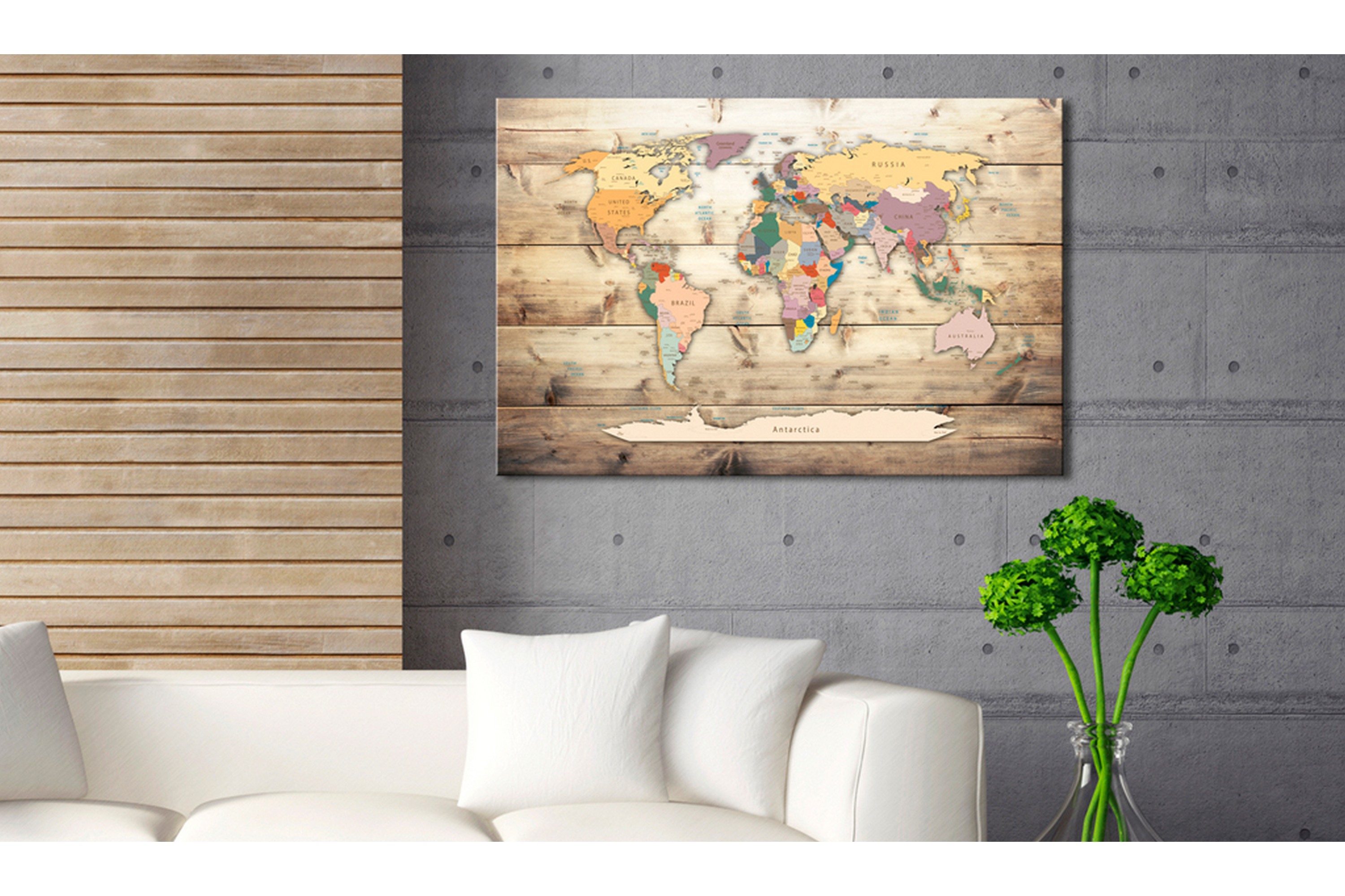 TAVLA World Map: Colourful Continents 60x40 - Inredning & dekor ...