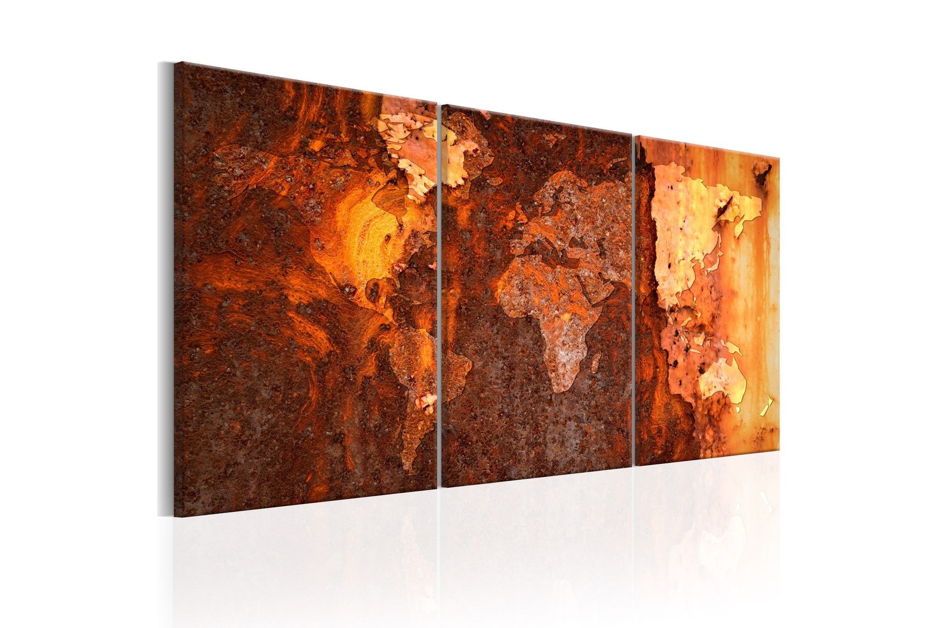 Tavla World Map Old Rust 60X30 Orange|Brun|Vit - Inredning & dekor ...