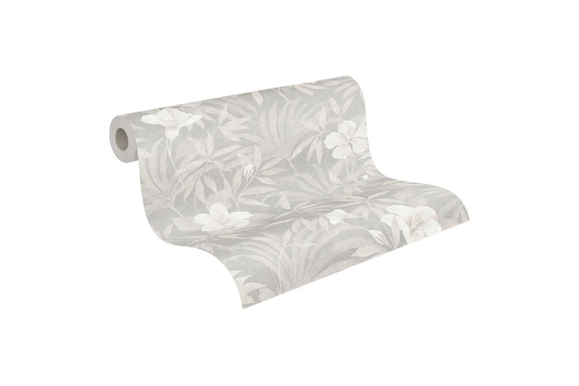 Blommig Tapet Cuba Ovävd Beige Grå - Mönstrade tapeter - Furniturebox