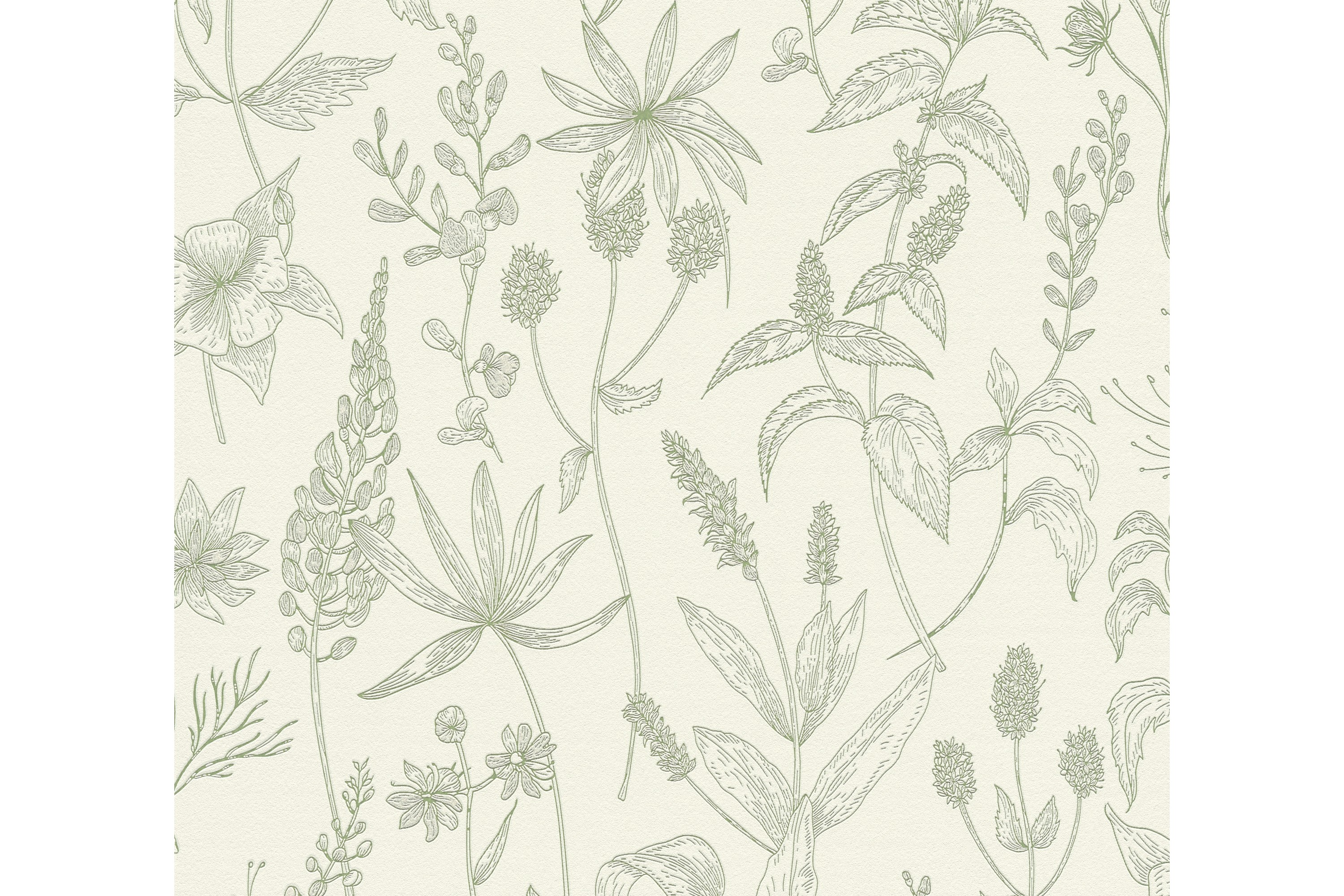 Blommig Tapet Jette Joop Ovävd Grön - Mönstrade tapeter - Furniturebox