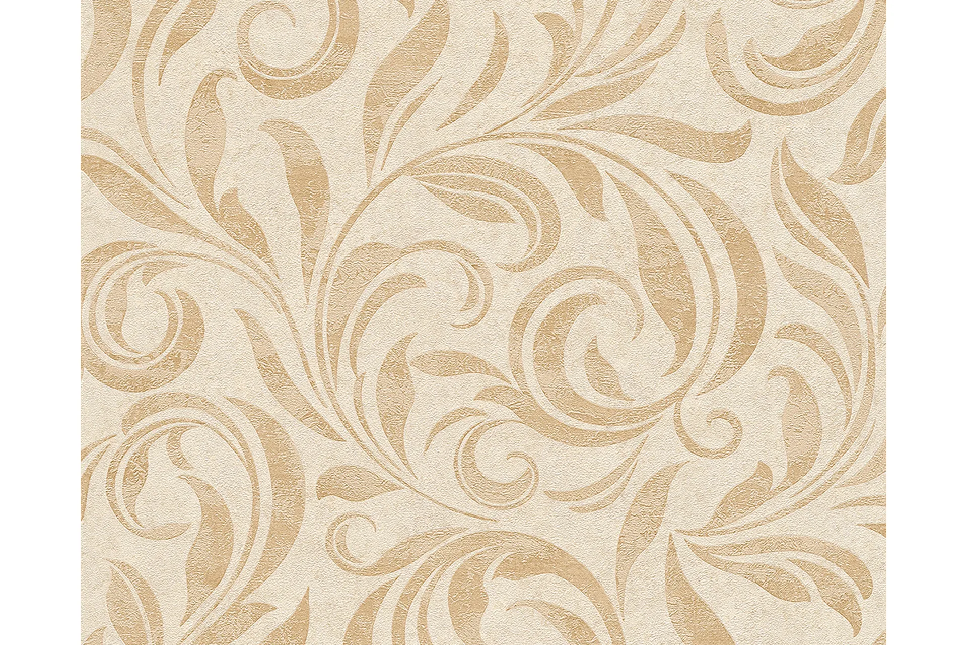 Blommig Tapet Nobile Ovävd Beige Guld - Mönstrade tapeter - Furniturebox