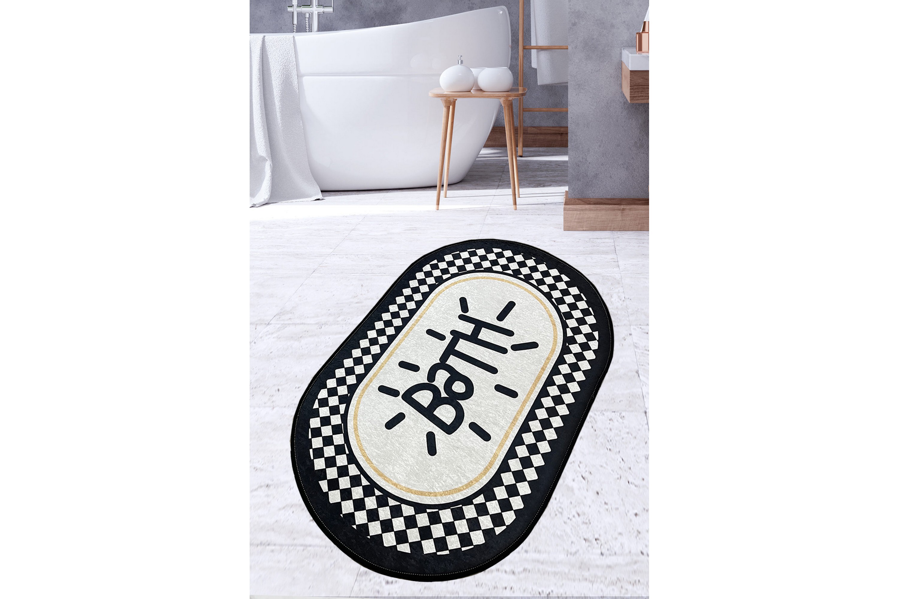 Kylpyhuonematto Pannalal 70x120 cm Suorakaide Monivärinen ...