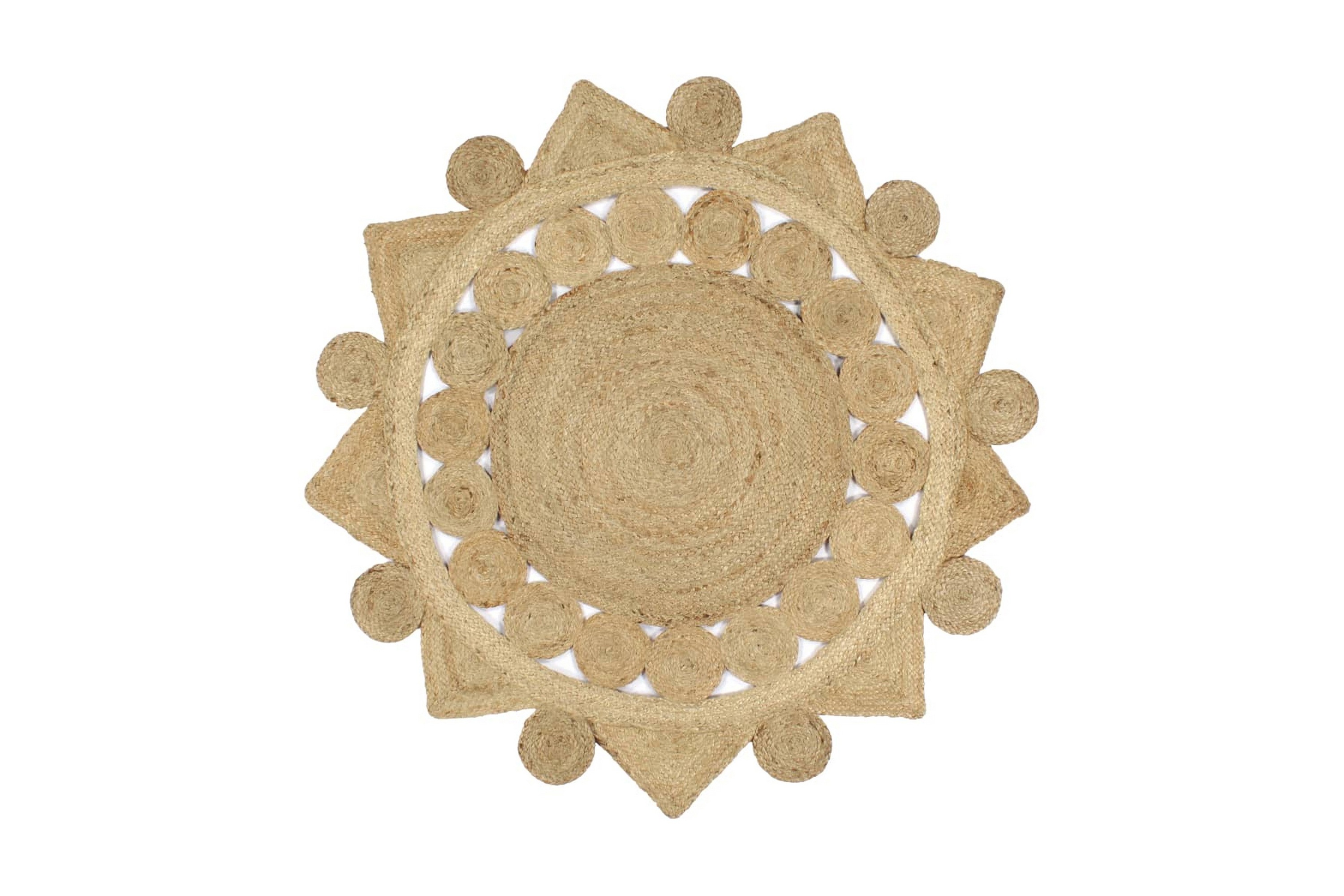 Be Basic Käsintehty matto punottu juutti 120 cm Ruskea ...