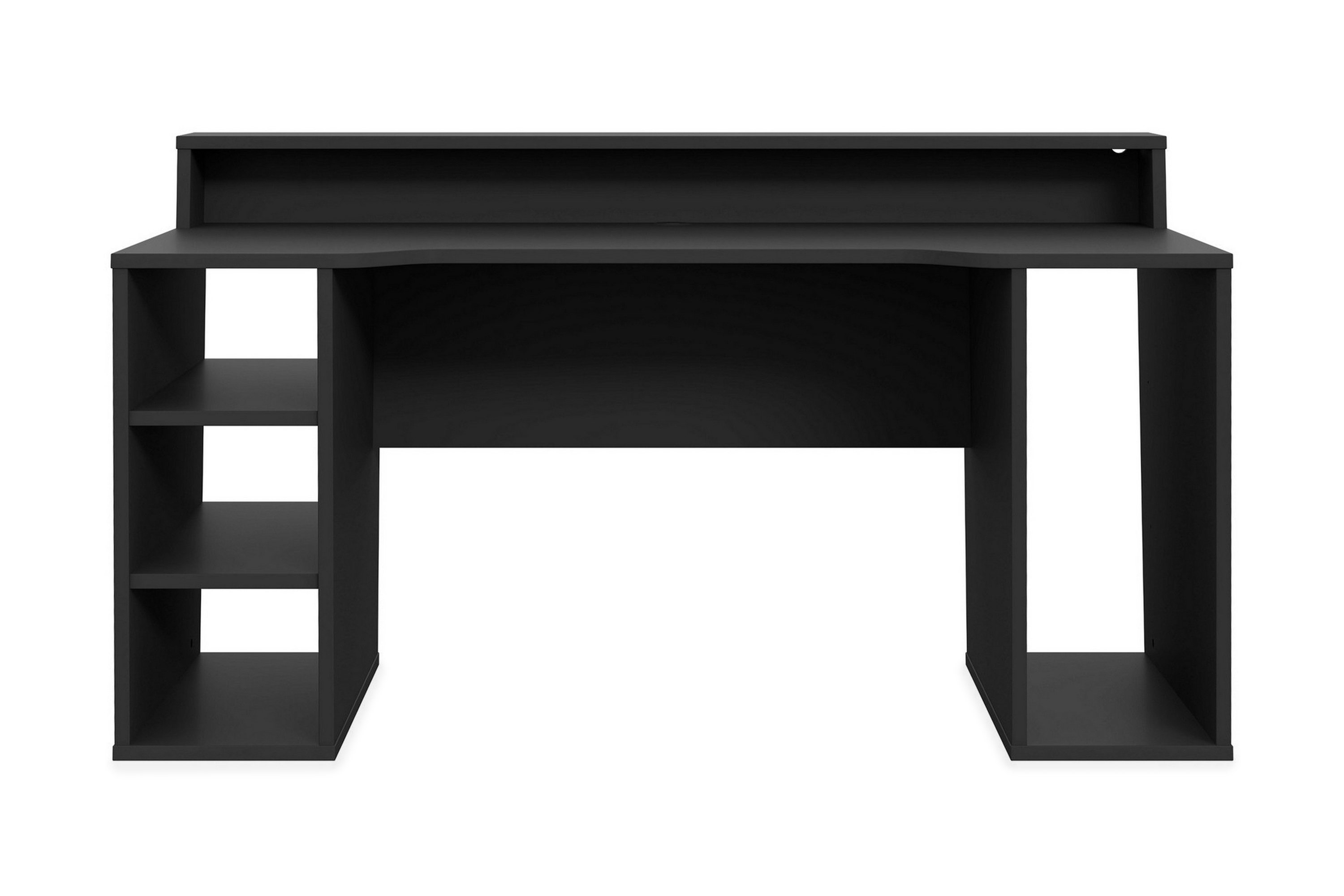 Bays Gaming Skrivbord 160 cm med Förvaring 2 Hyllor Svart - Möbler ...