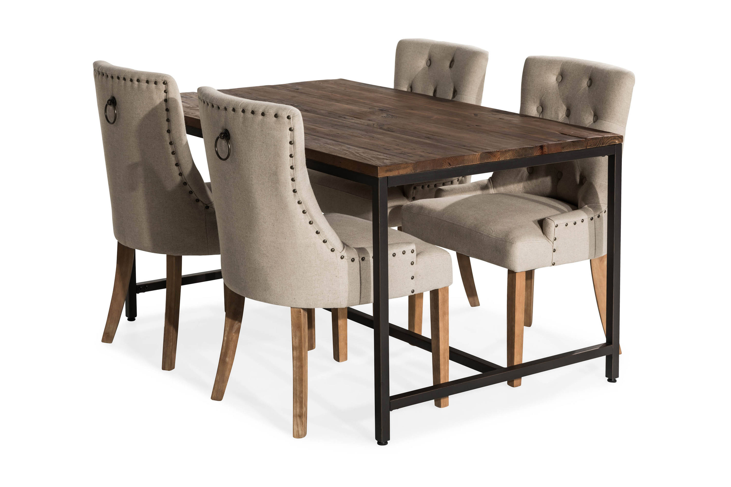 Bloomington Matgrupp Limerick 140 cm med 4 Ophelia Fåtölj Rustik Alm ...