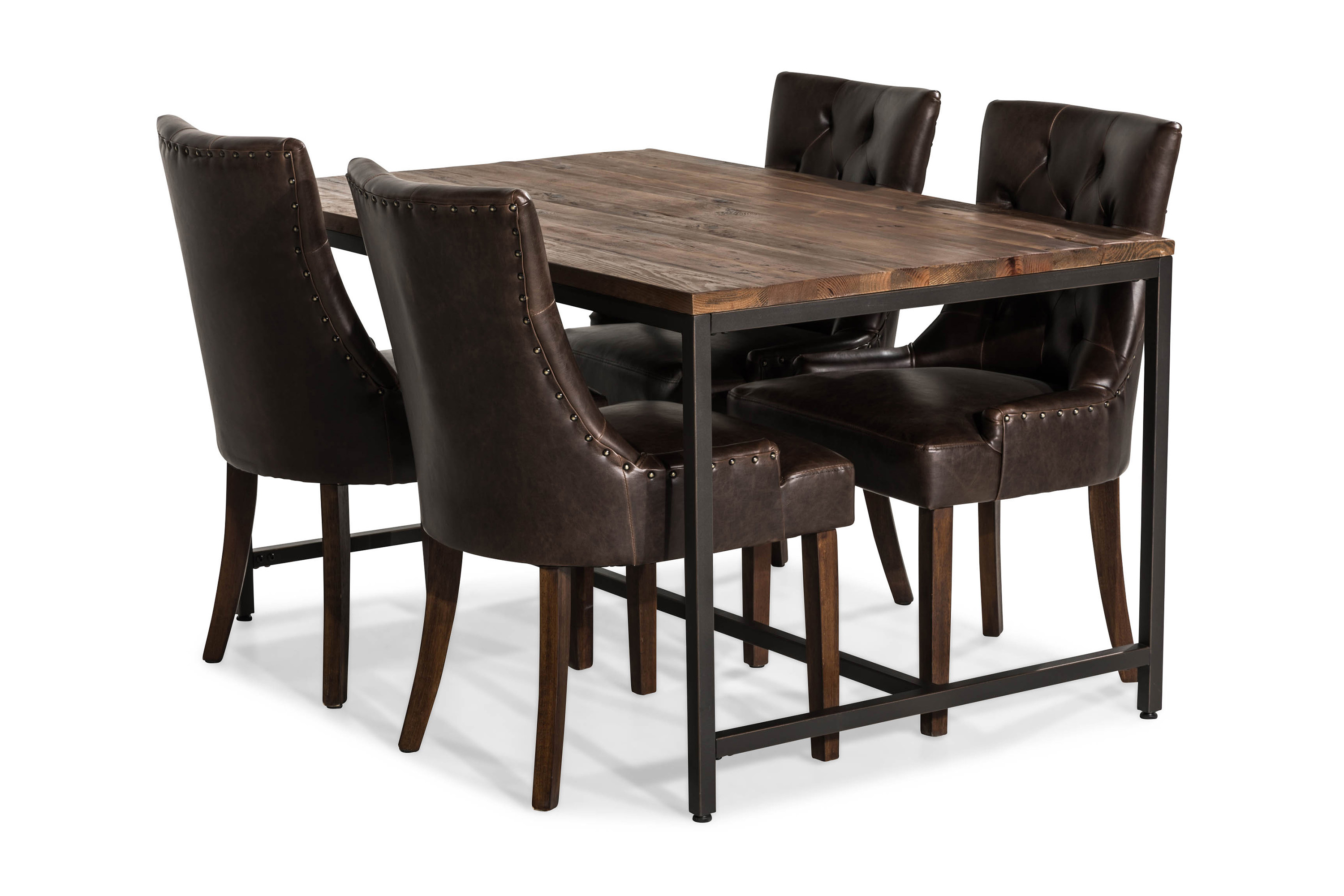 Bloomington Wilmer Matgrupp 140 cm med 4 Tone Fåtölj Rustik Alm/Svart ...