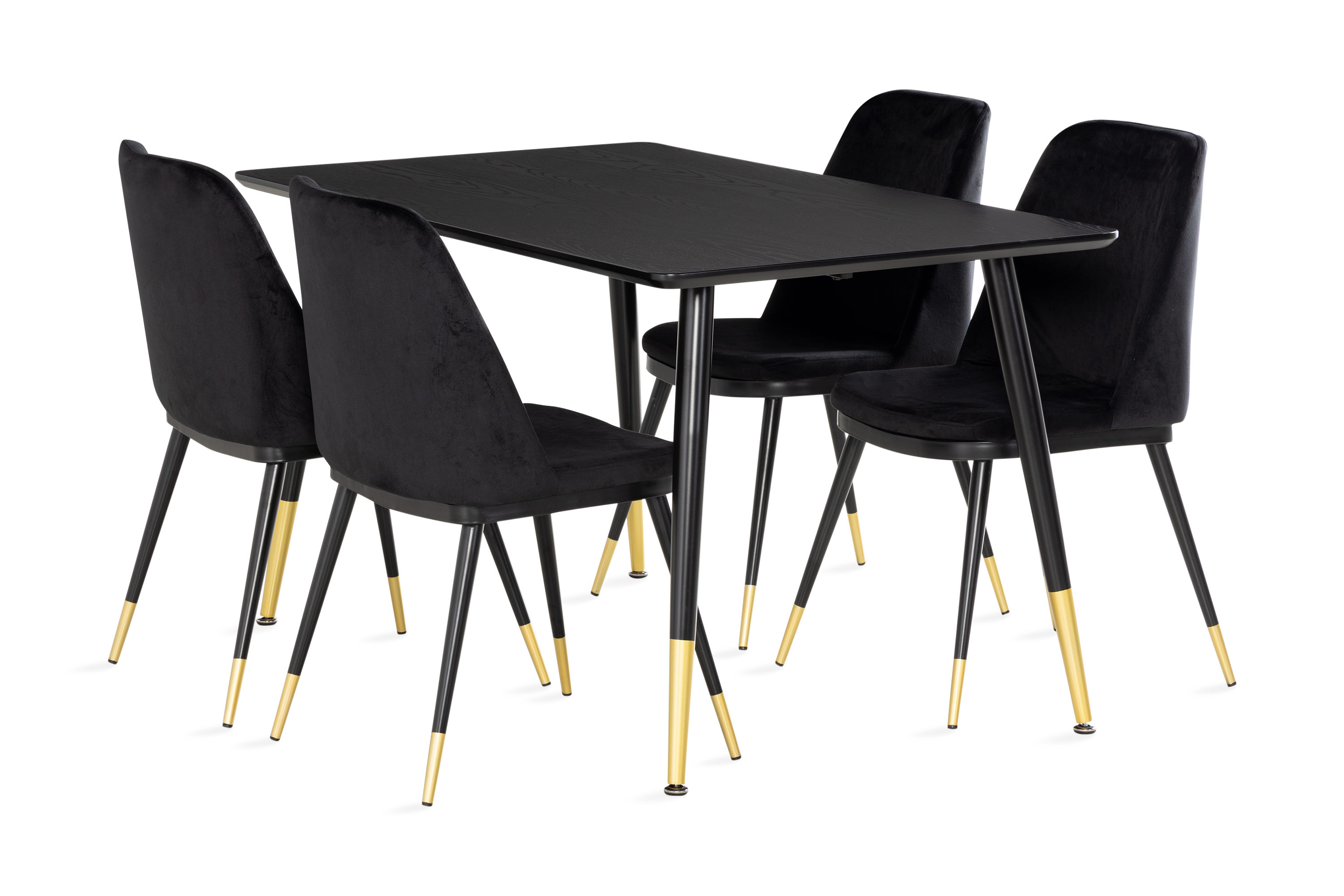 Ramsberg Matbord 140 cm Med 4 Nordmark Matstol Sammet - Matgrupp | Chilli