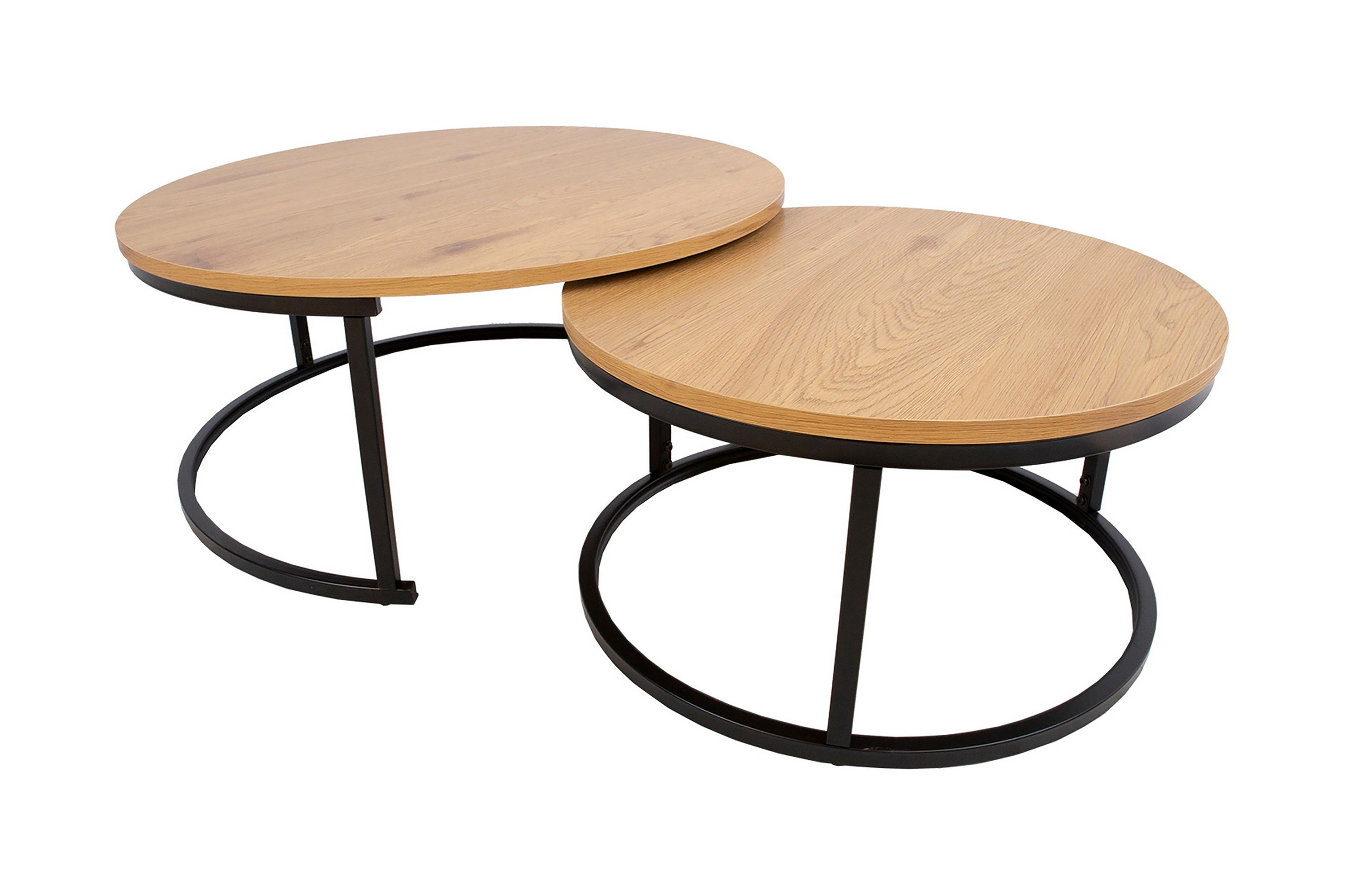 Britu Satsbord 2 st Natur/Svart - Möbler - Trademax