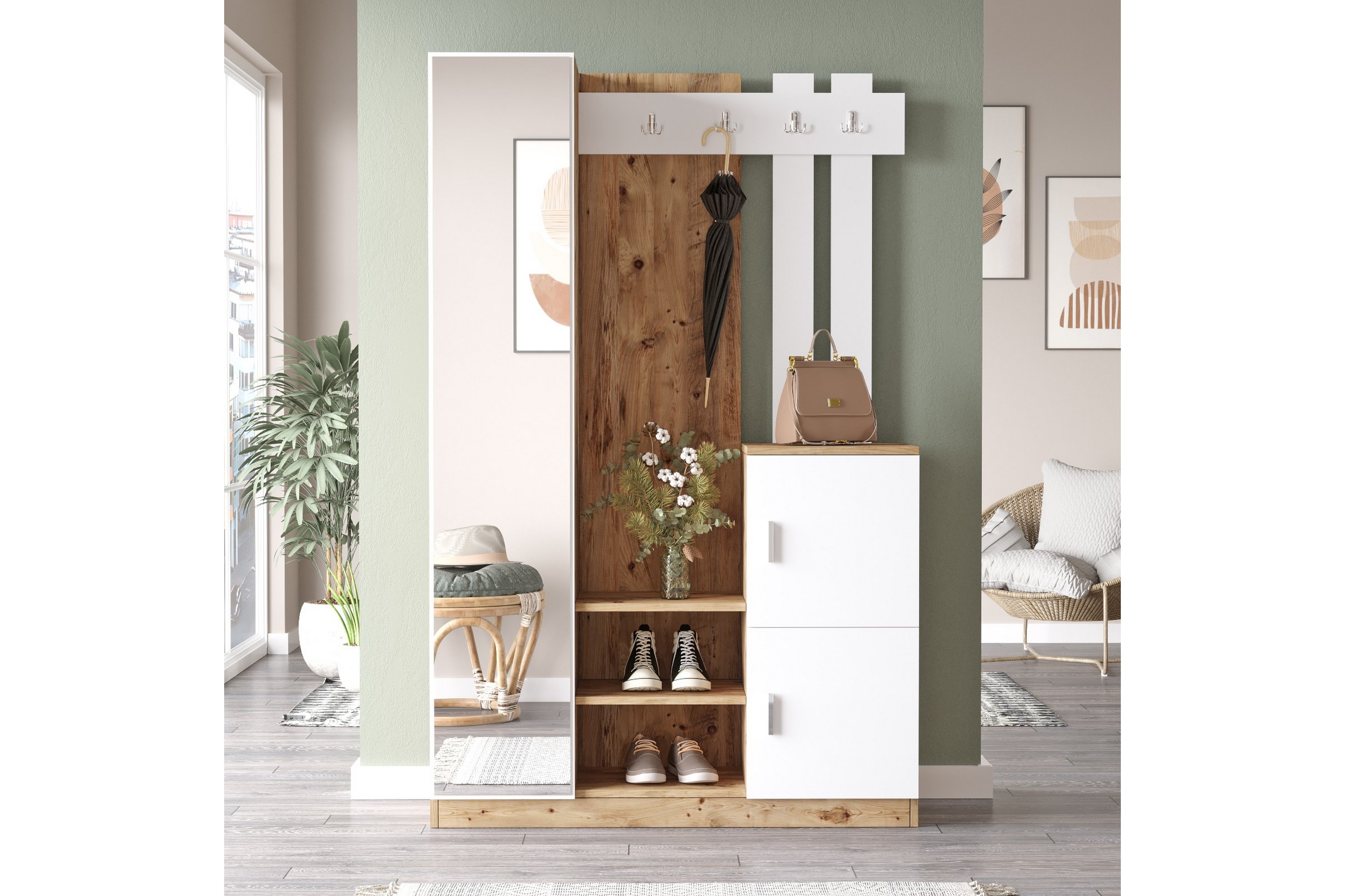 Hallmöbelset Medleys 38x114 cm Natur/Vit - Möbler | Chilli