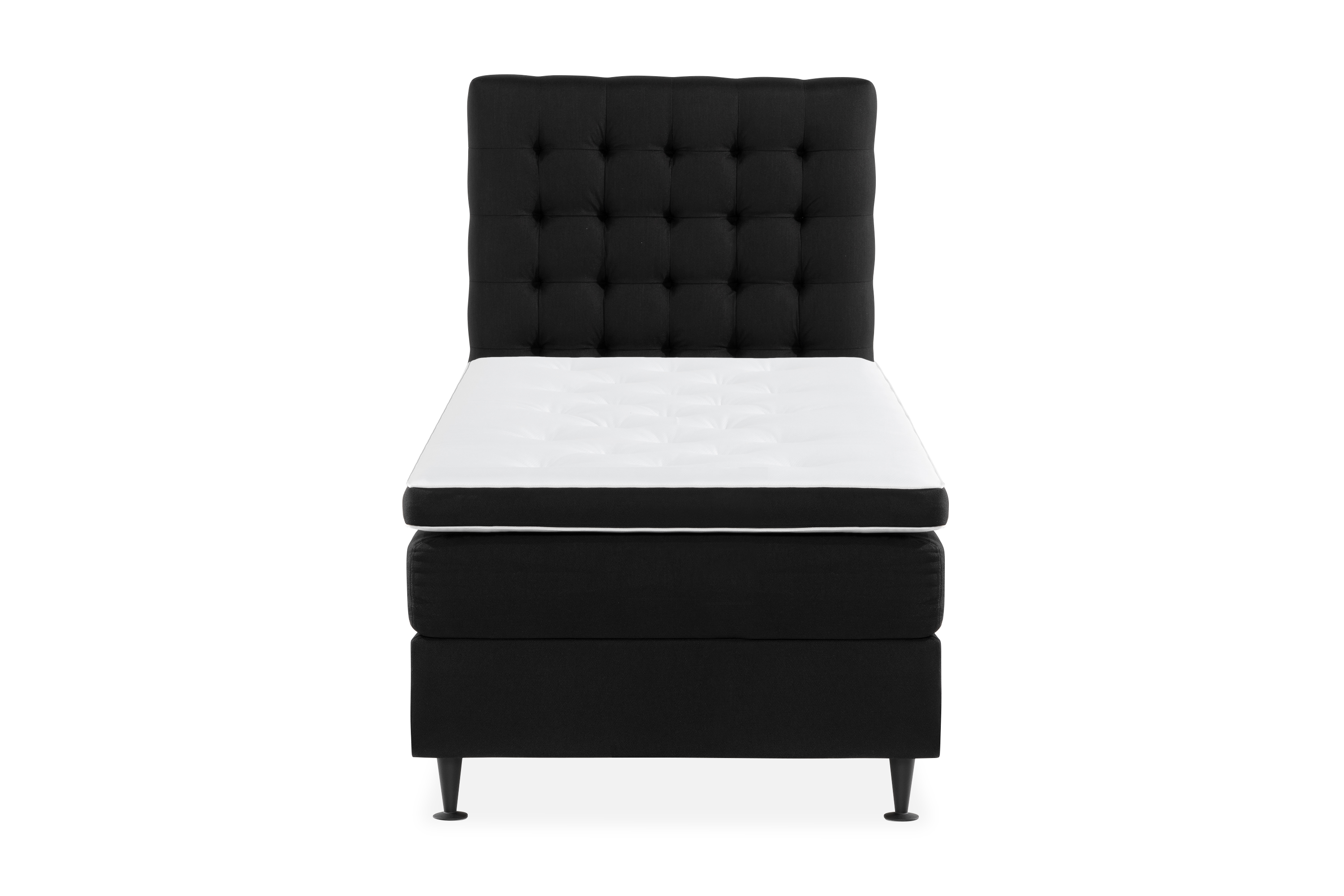 Ella Sängpaket 90x200 cm Rutig Gavel Svart - Möbler - Trademax