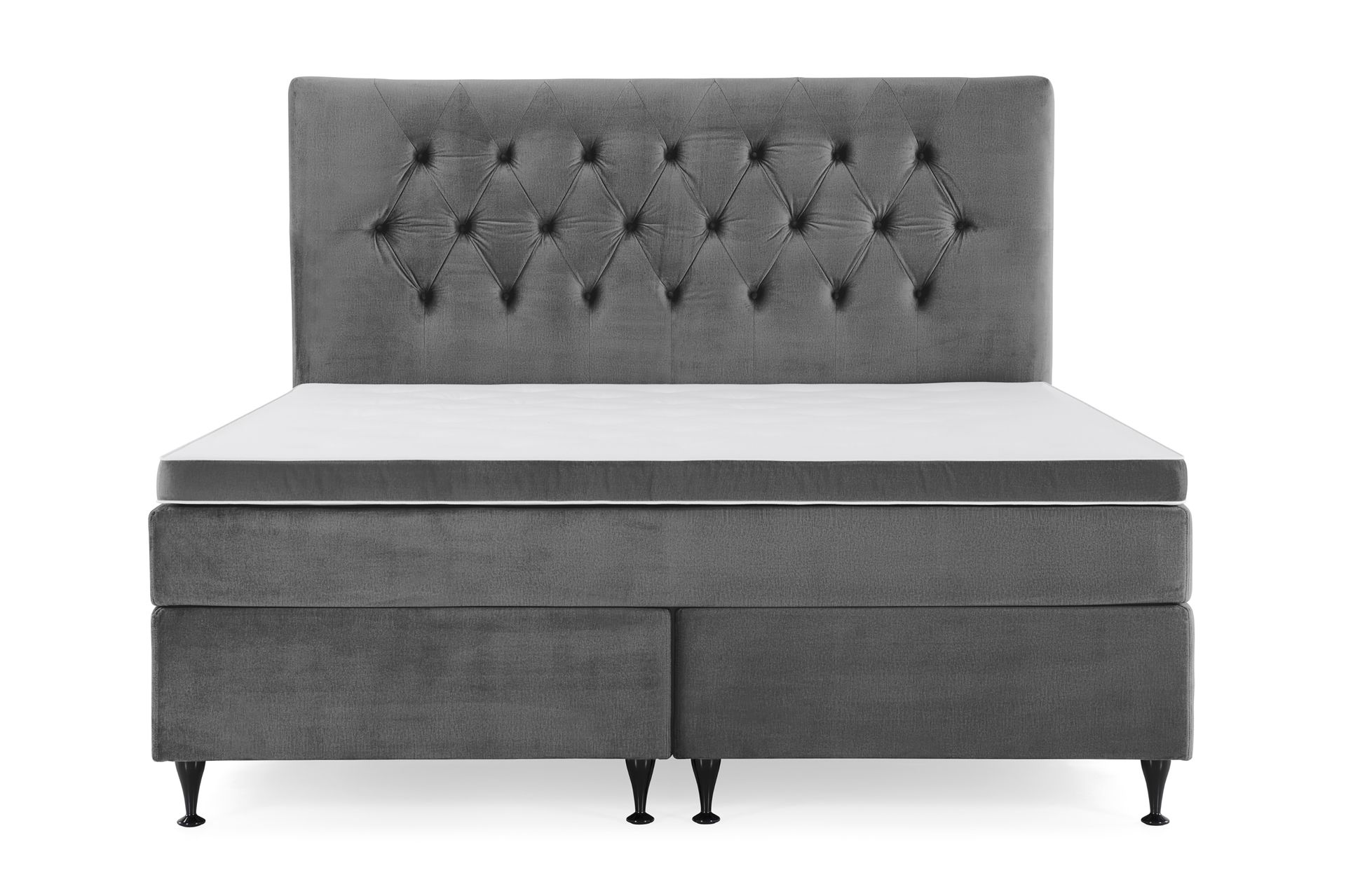 Berg & Strand Royal Velvet Komplett Sängpaket 160x200 cm Mörkgrå med ...