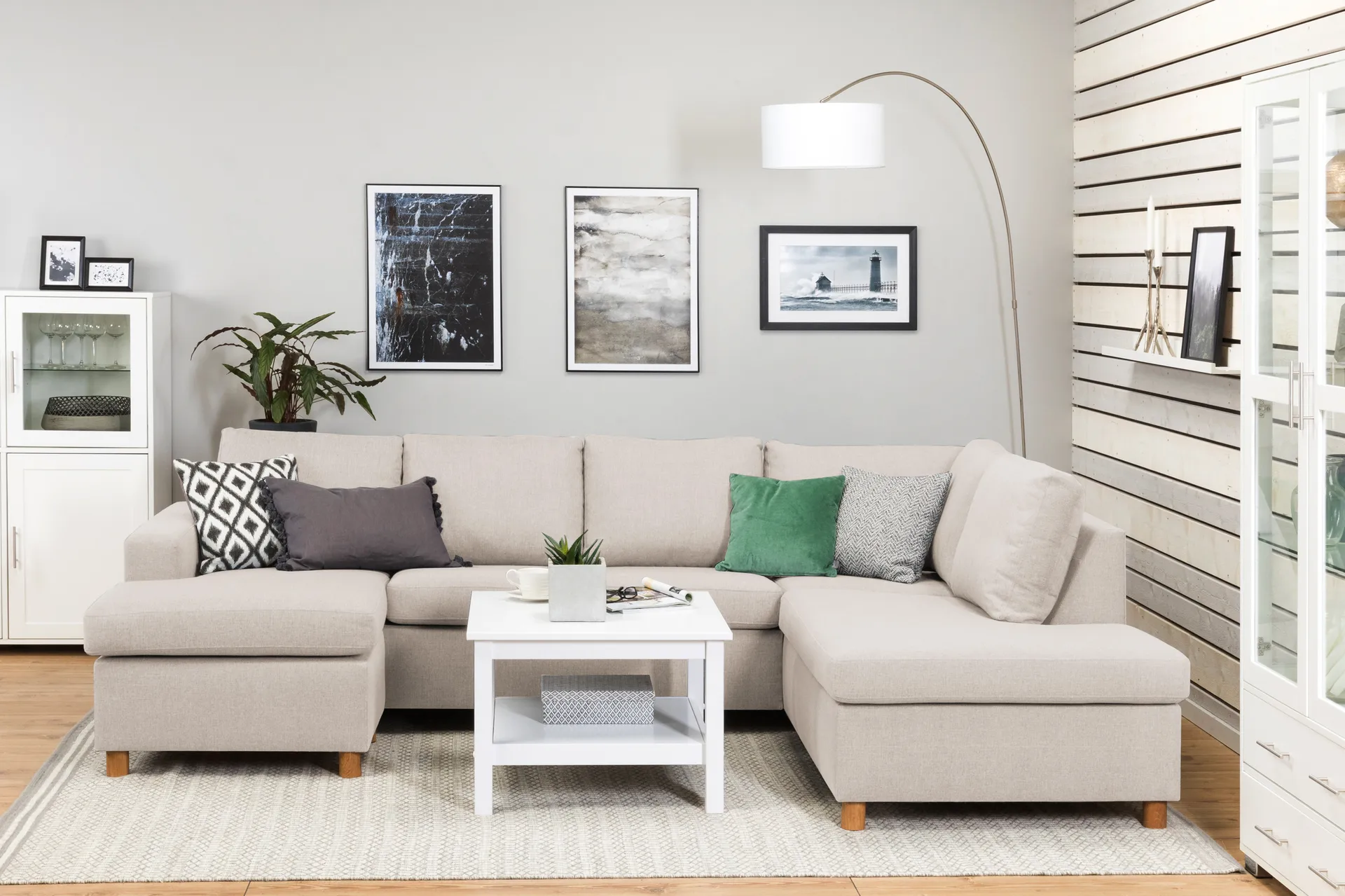 Basic Home U-soffa Nevada Large Divan Vänster Beige - Möbler | Chilli