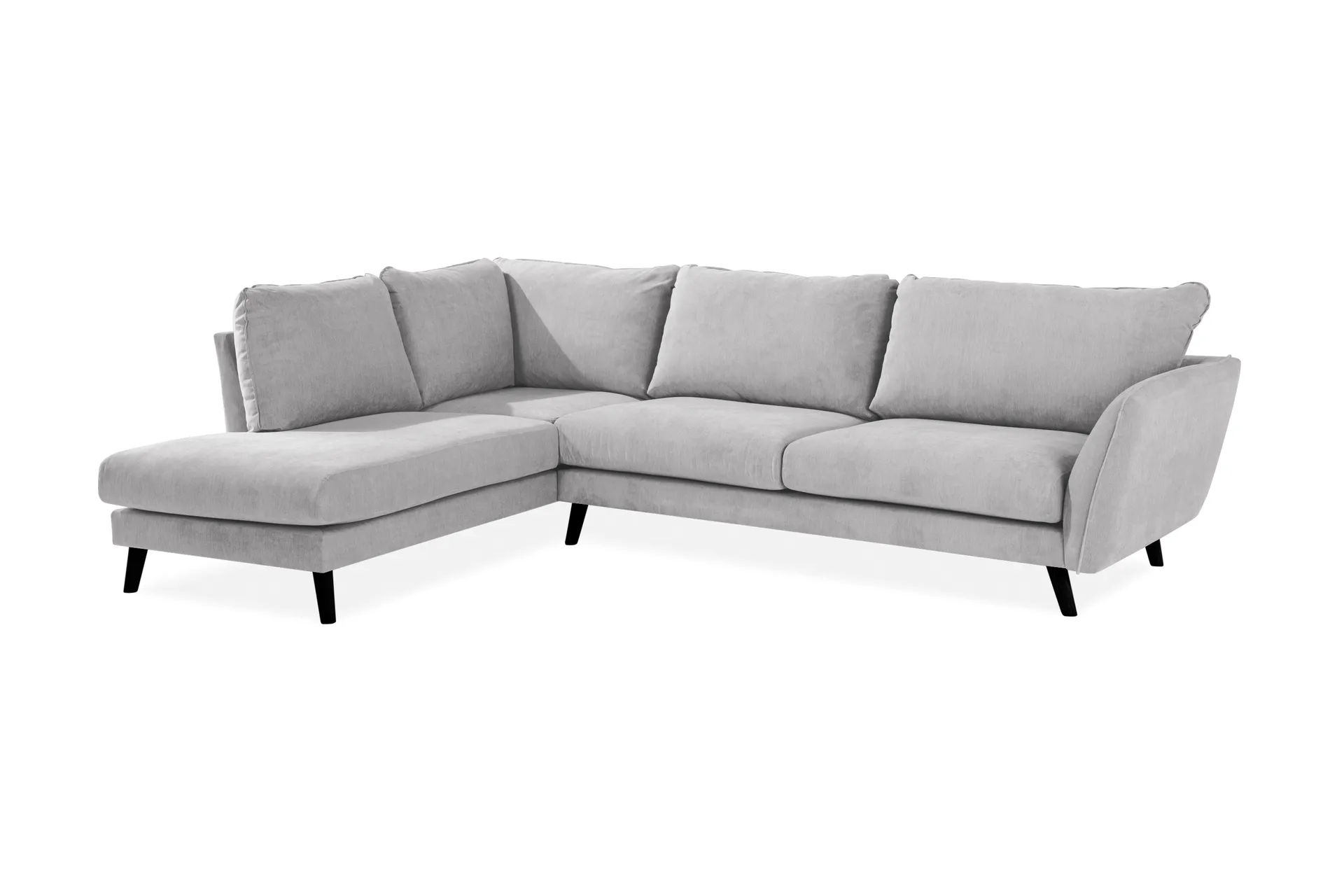 Trend Lyx Schäslongsoffa Vänster Ljusgrå/Svart - Möbler - Trademax