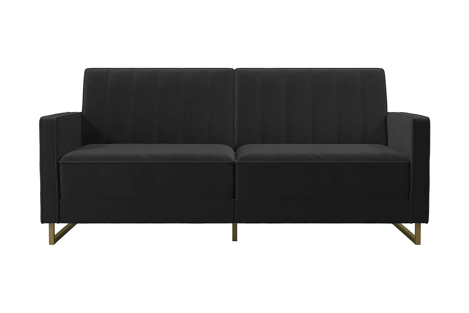 Novogratz 2-sits Bäddsoffa Skylar Ställbar Sammet/Svart/Mässing ...