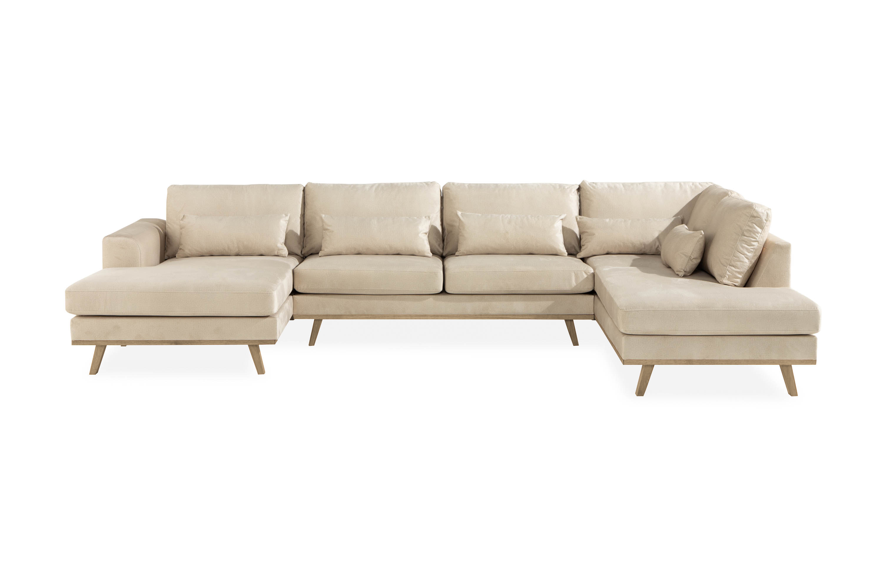 Copenhagen U-soffa Sammet Beige - Möbler - Trademax