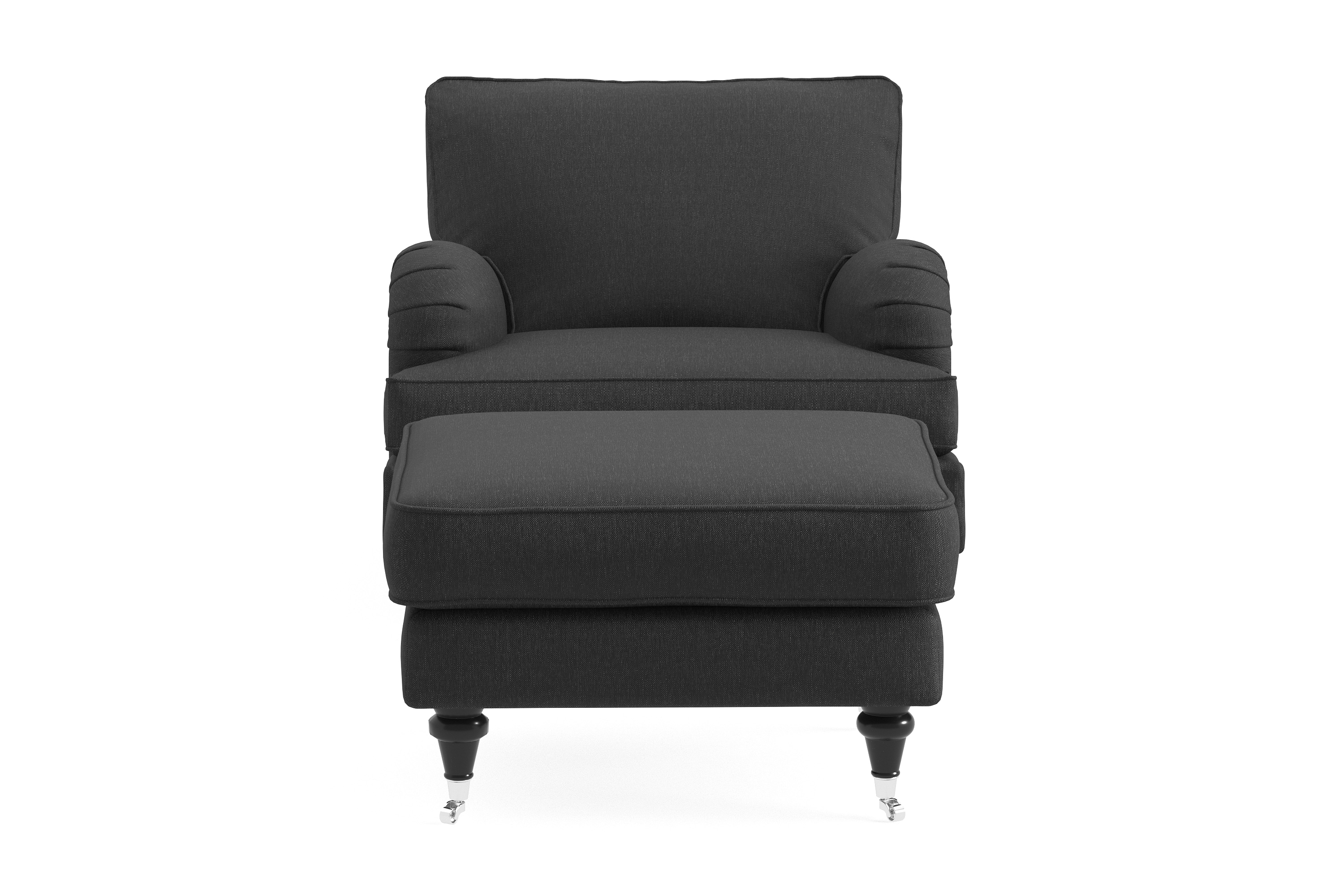 Bloomington Fåtölj med Fotpall Oxford Classic Mörkgrå - Möbler | Chilli