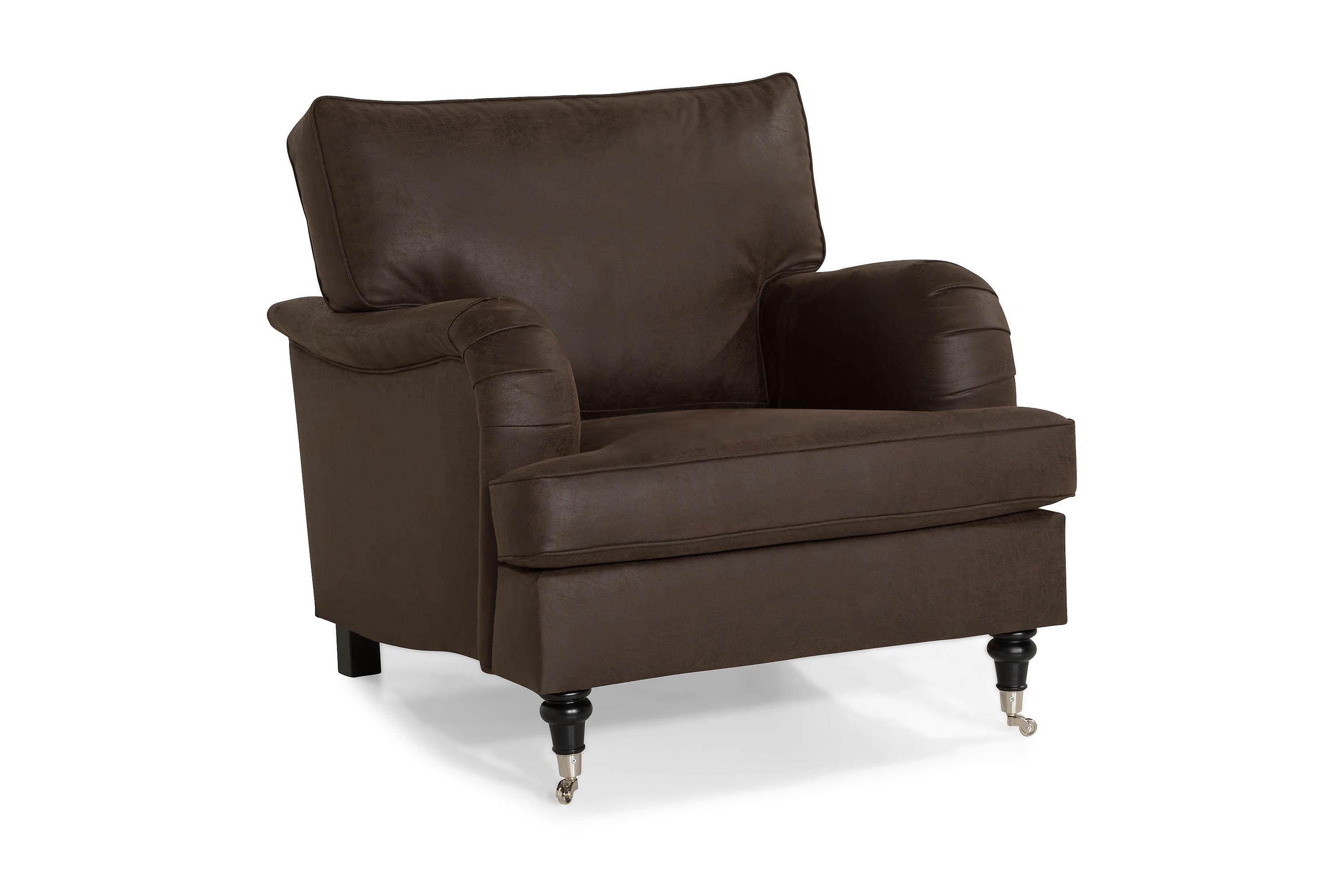 Bloomington Howard Classic Fåtölj Konstläder Vintage Brun - Möbler ...