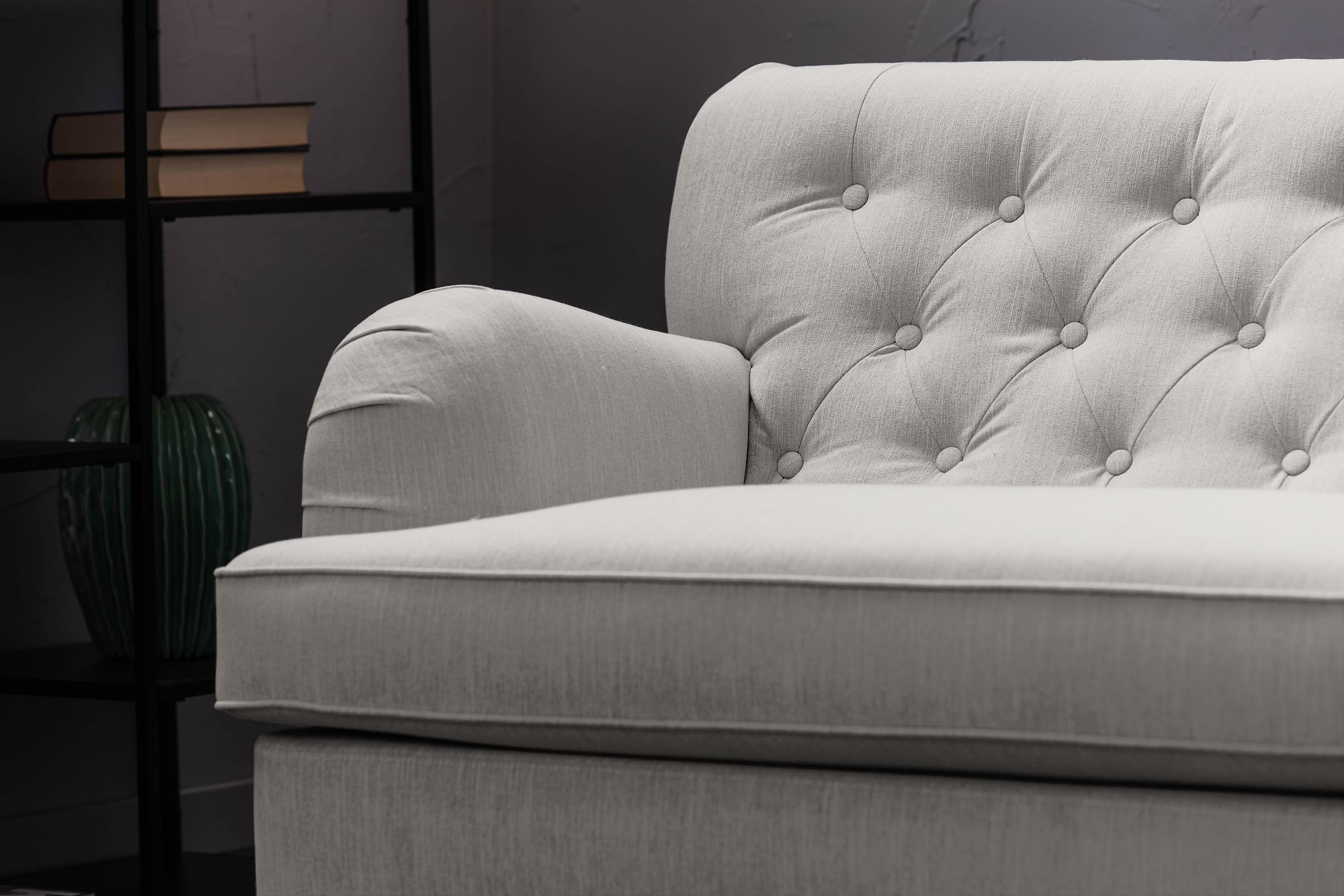 Howard Riviera Fåtölj med Fotpall Linnebeige - Möbler - Trademax