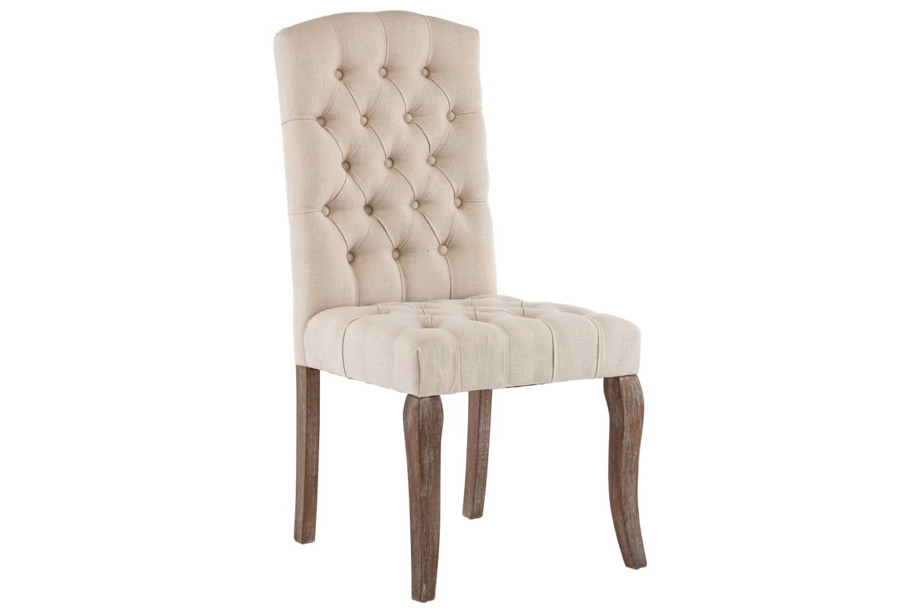 Matstolar 2 st beige linnedesign tyg - Matstol & köksstol | Trademax.se