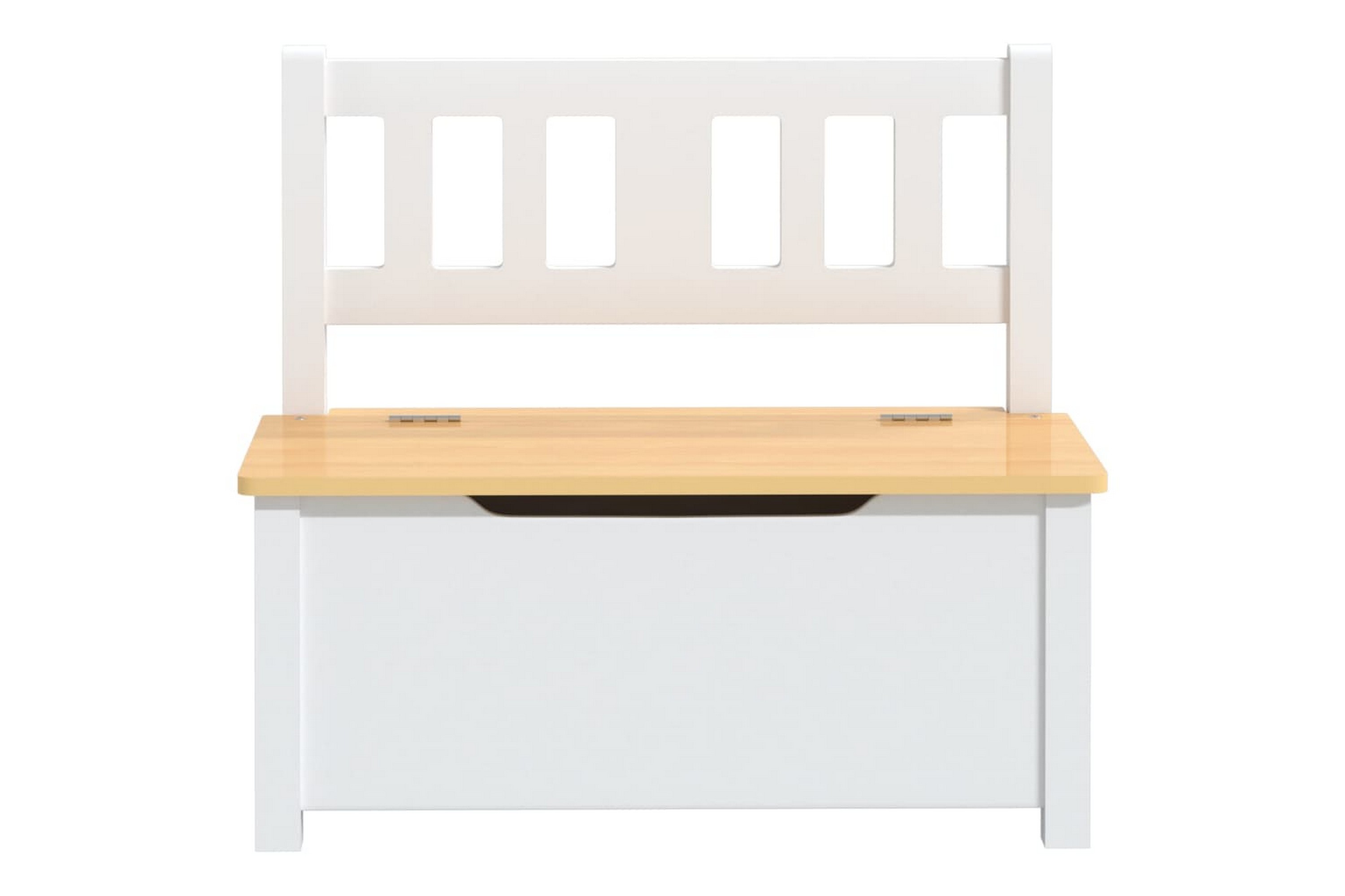 Be Basic Oppbevaringsbenk for barn hvit og beige 60x30x55 cm MDF Hvit ...
