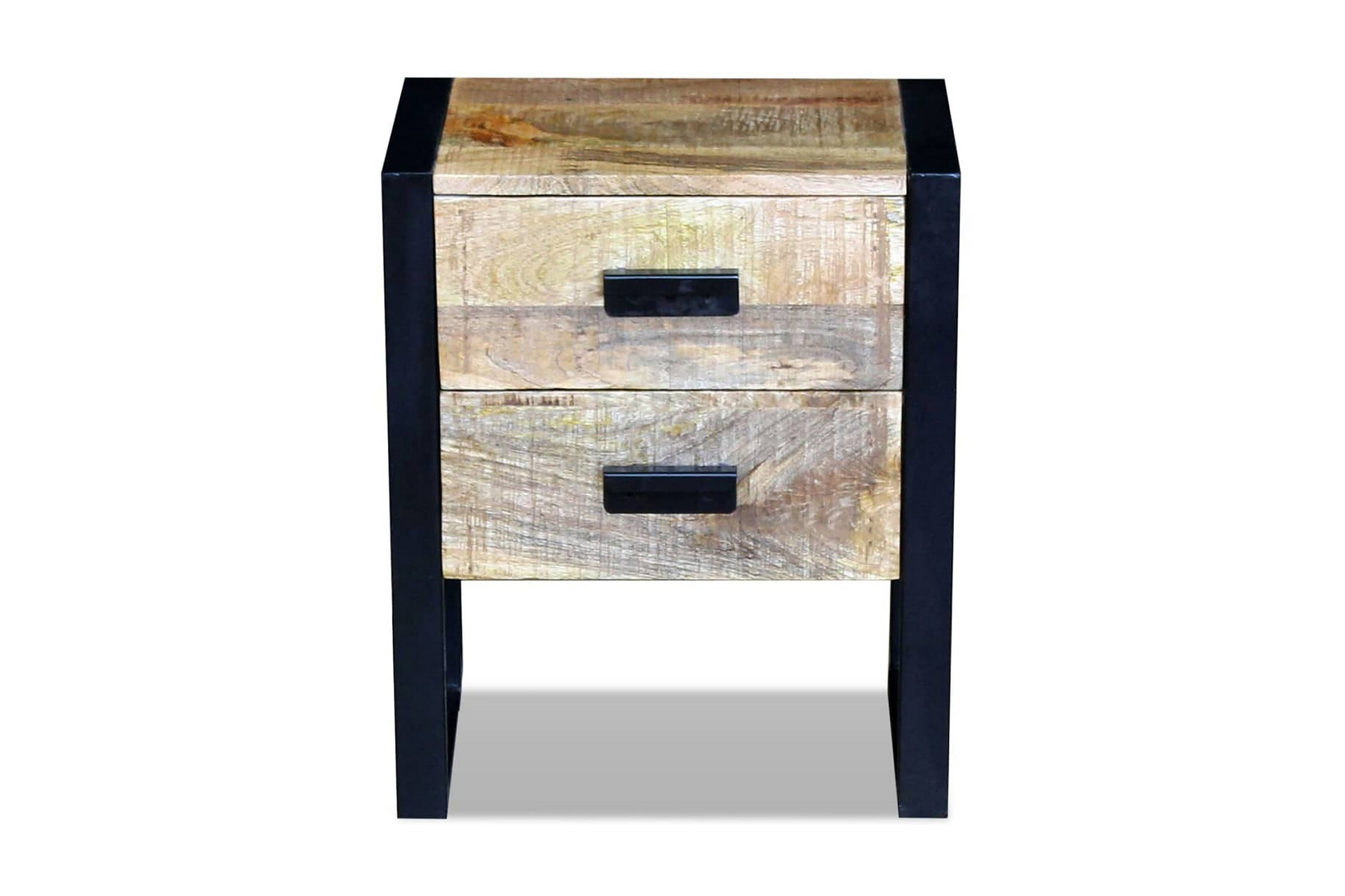 Be Basic Sidebord med 2 skuffer heltre mango 43x33x51 cm Brun - Møbler ...