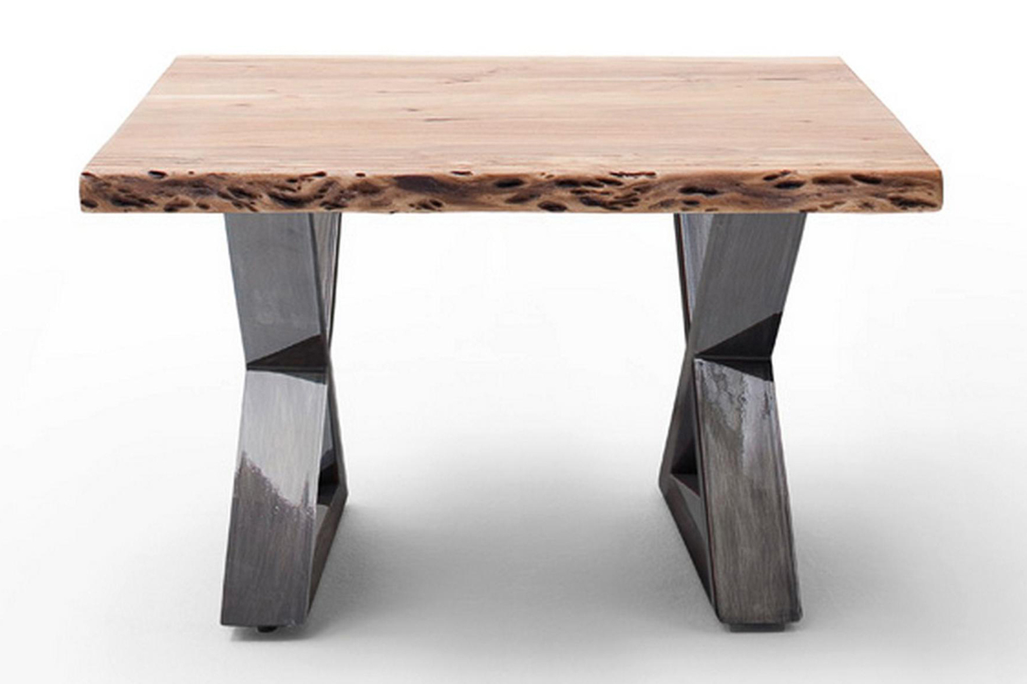 Sofabord Pomaire 75 cm Ben X-form Natur/Sølv - Møbler - Chilli