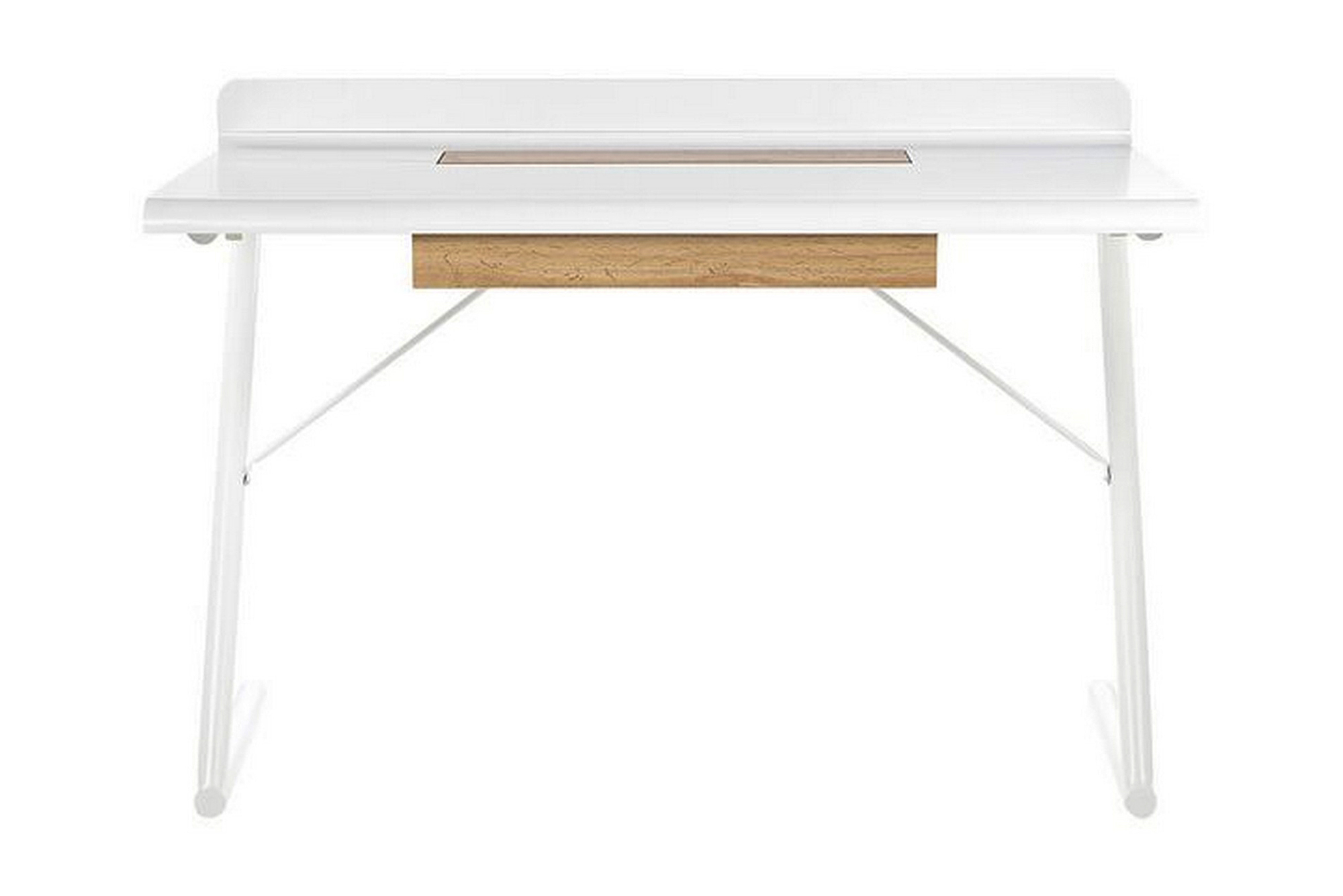 Skrivebord 120 x 60 cm hvid/lyst træ FOCUS Hvid - Møbler | Trademax