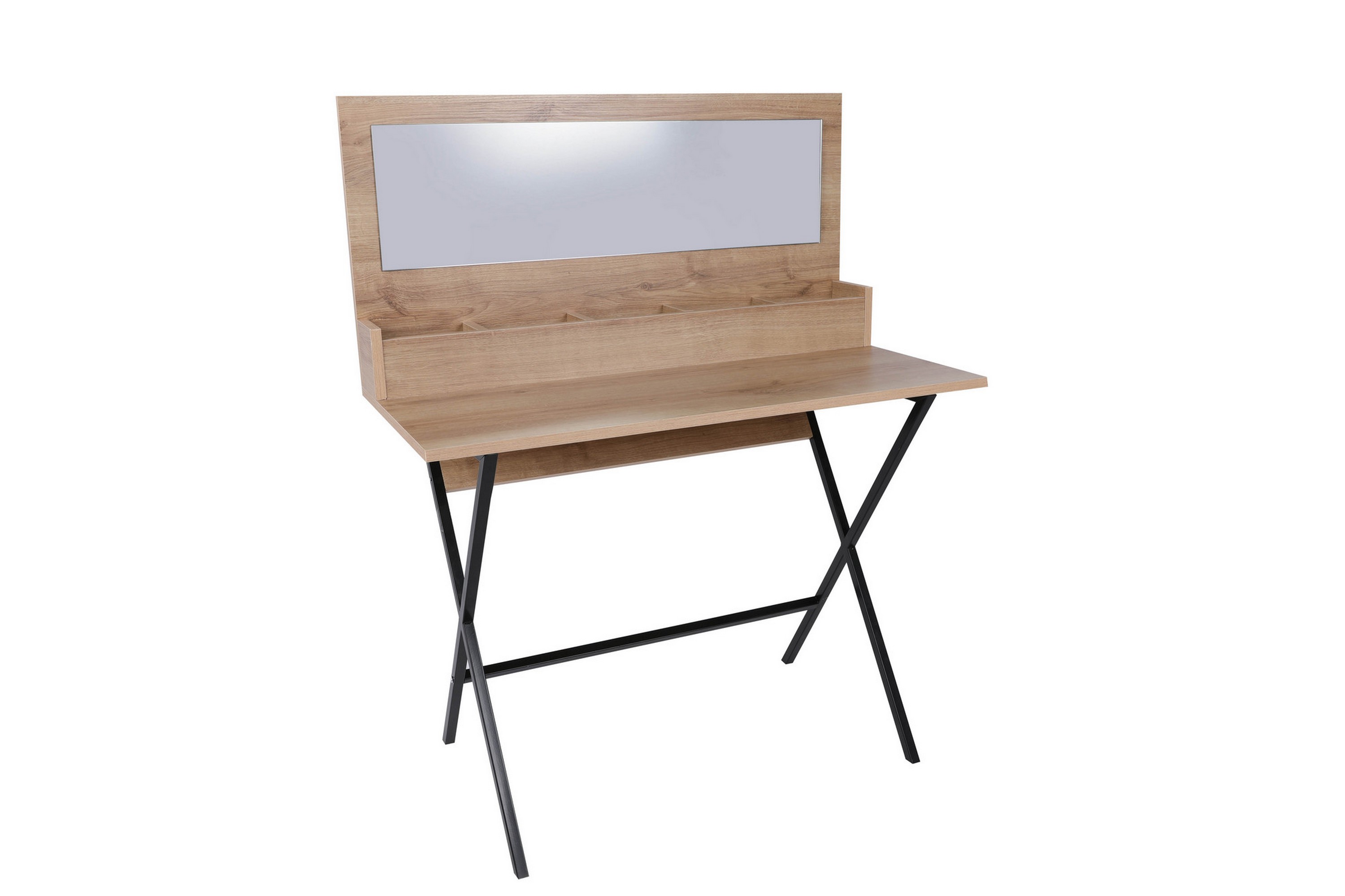 Butikker Makeup bord 100 cm Natur / sort - Møbler | Trademax