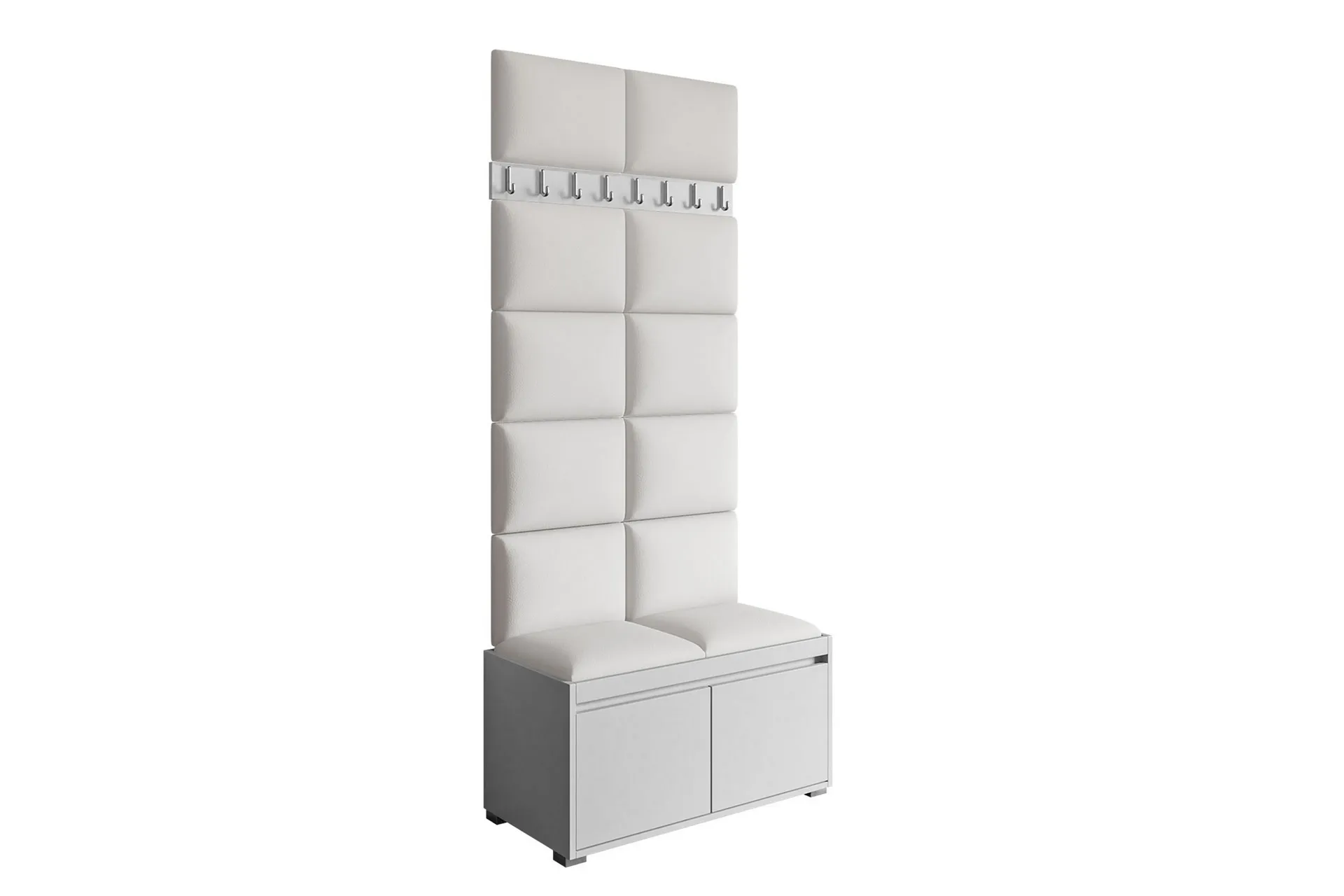 Grawis Sittebenk 2-seters med 12-pk Veggdekorasjon 40x30 cm Hvit ...