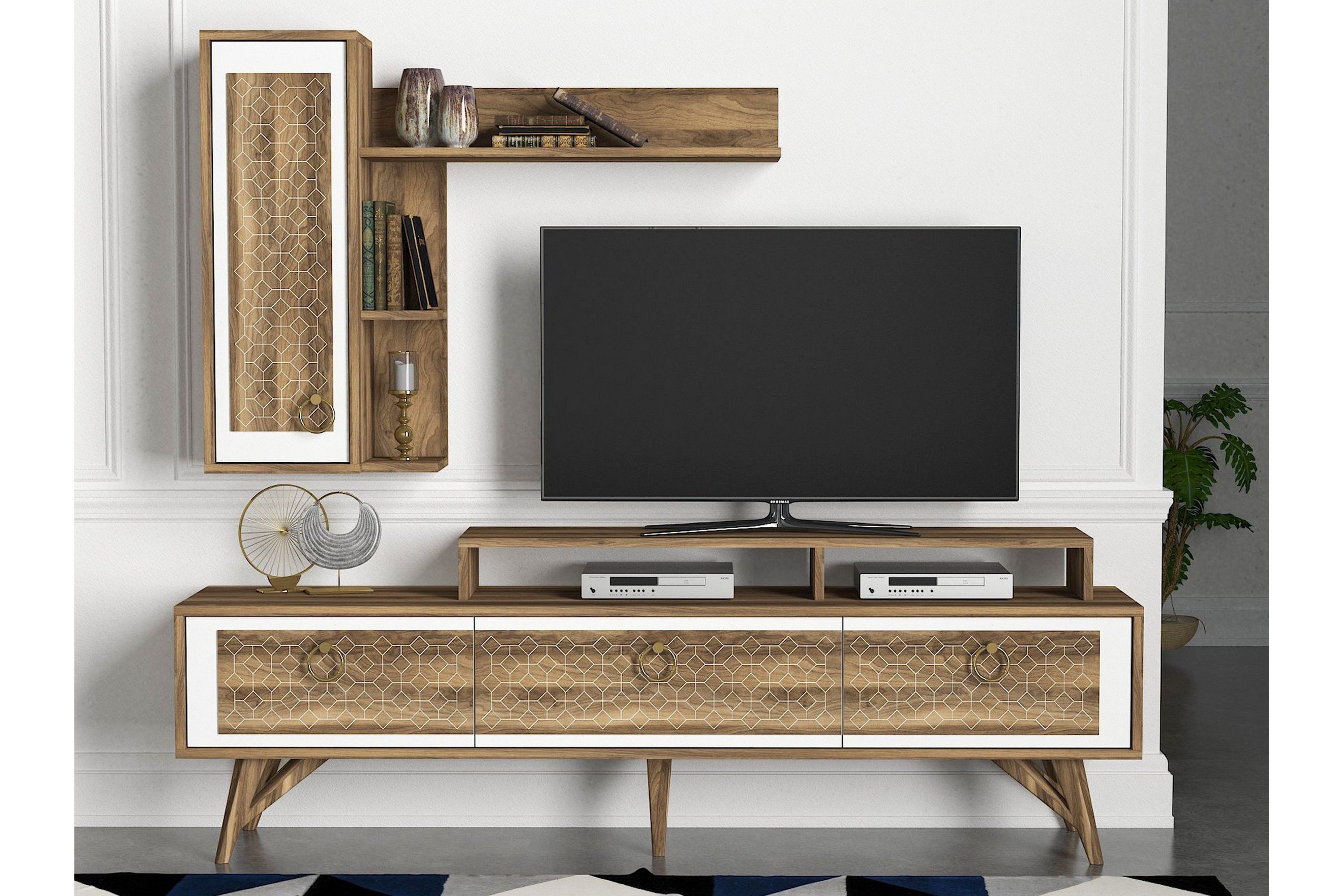 Tera Home TV-benk med Vegghyller - Møbler - Trademax