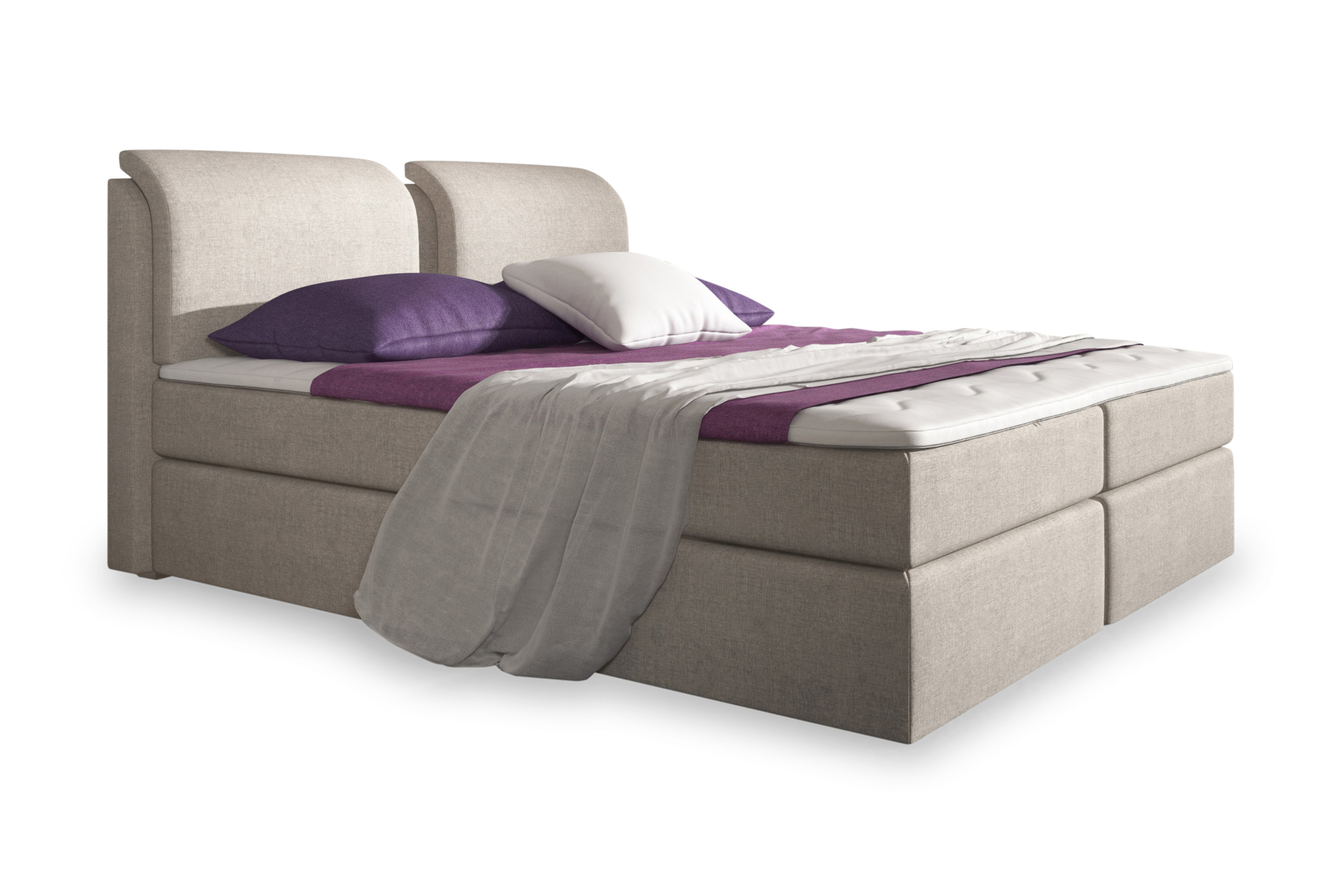 Bedly Owen Komplet Box Bed Seng med Opbevaring 160x200 Beige - Møbler ...
