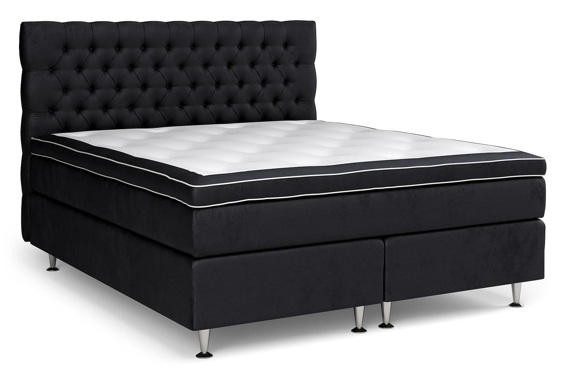 Drömvik Celine komplet sengepakke Kontinental seng 180x200 Velour Sort ...
