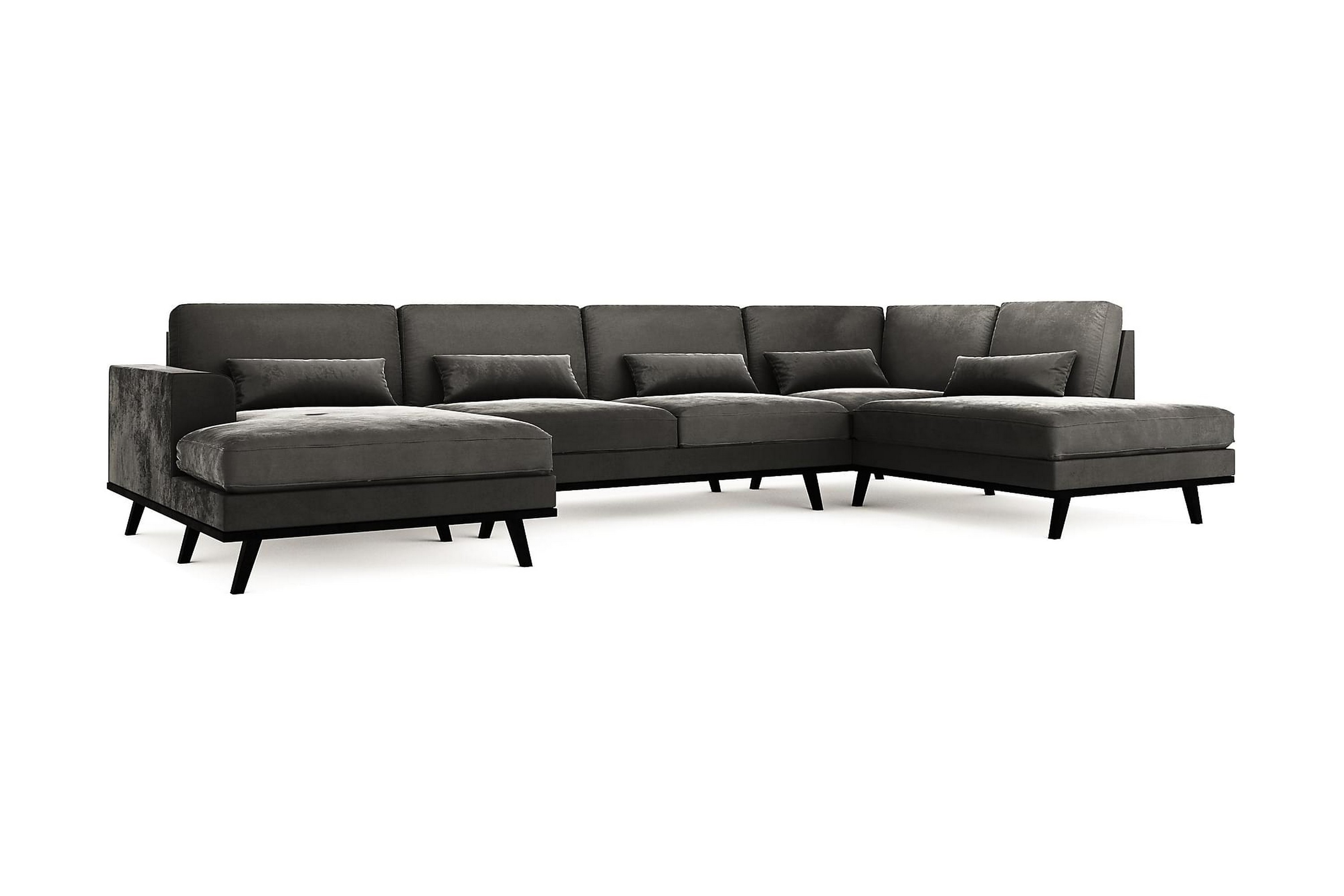 Scandinavian Choice Copenhagen Stor U Sofa Fløyel med Divan og ...