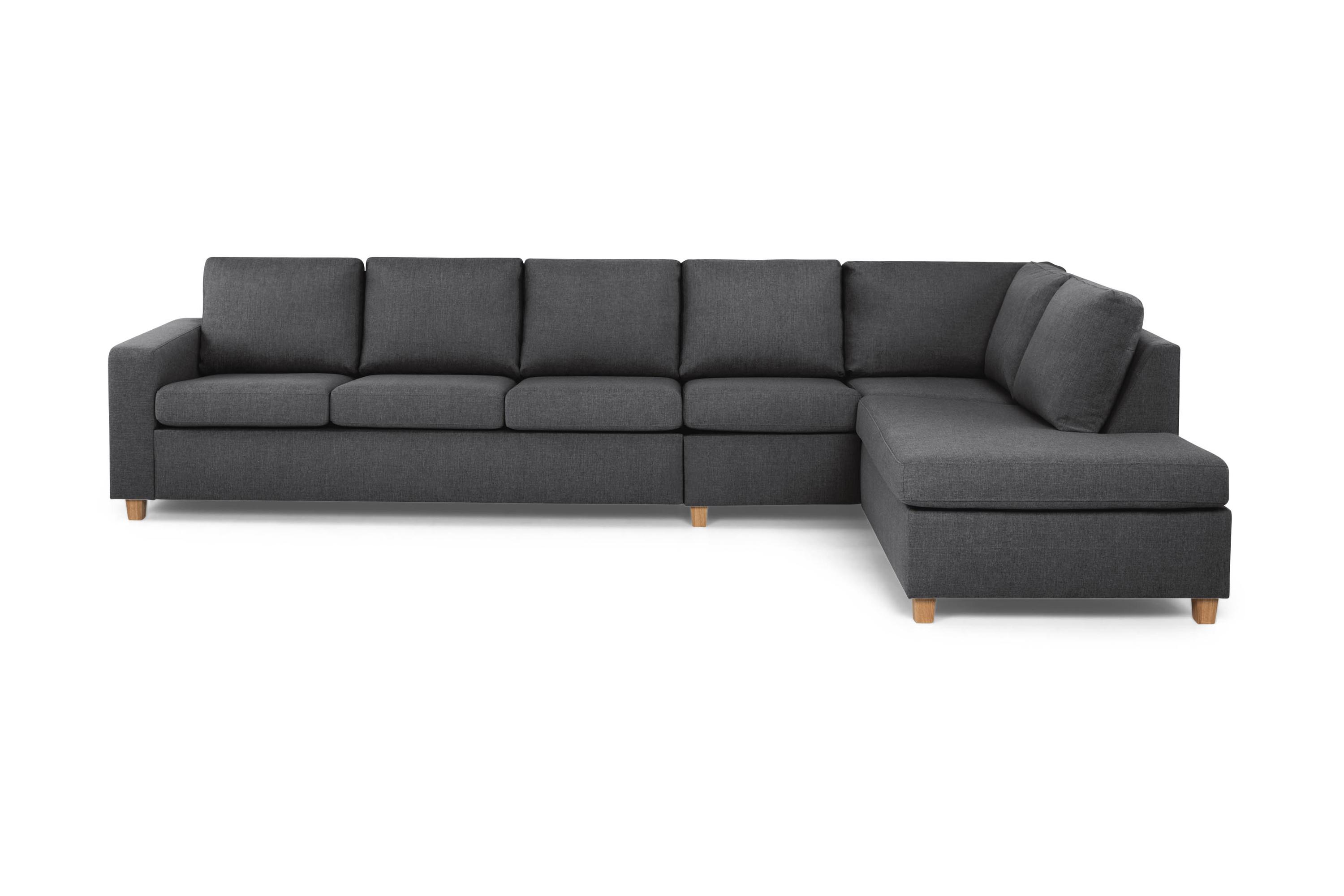 Basic Home Sofa Nevada 4-seter med Sjeselong Høyre Mørkgrå - Møbler ...