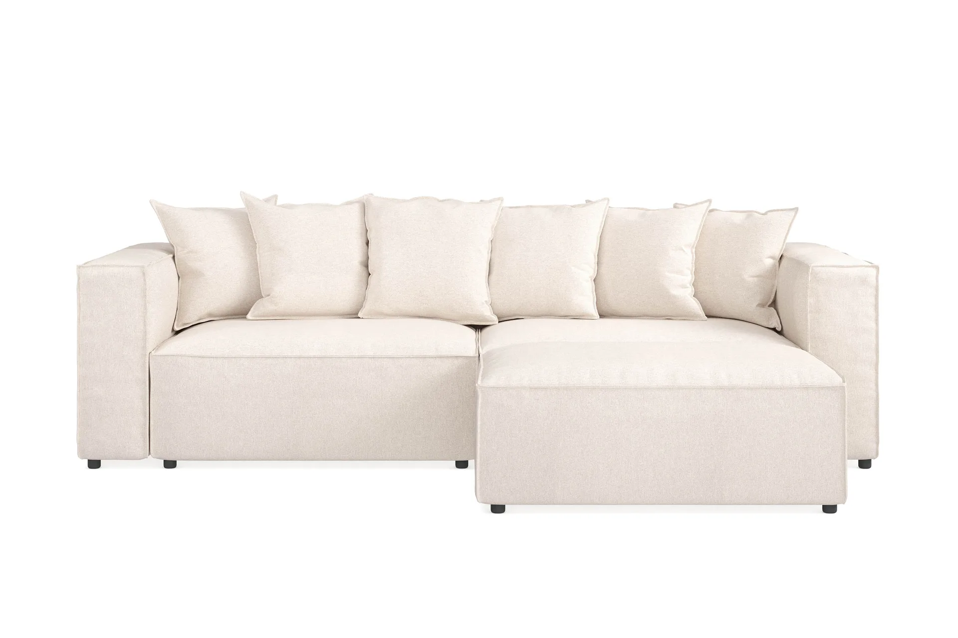 Andrarum Cubo 4-seters L-formet Dyp Modulsofa med Divan i Stoff Beige ...