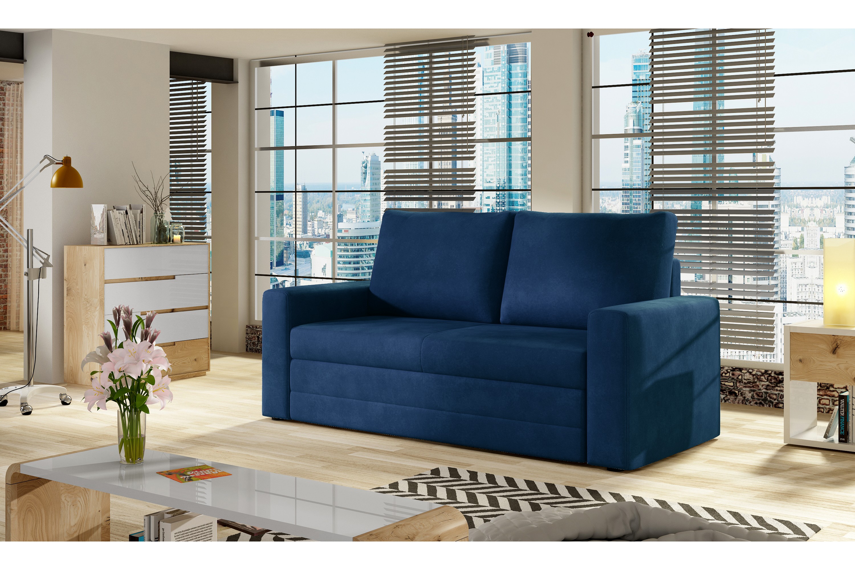 Lijan 2-Pers. Sovesofa Blå - Møbler | Trademax