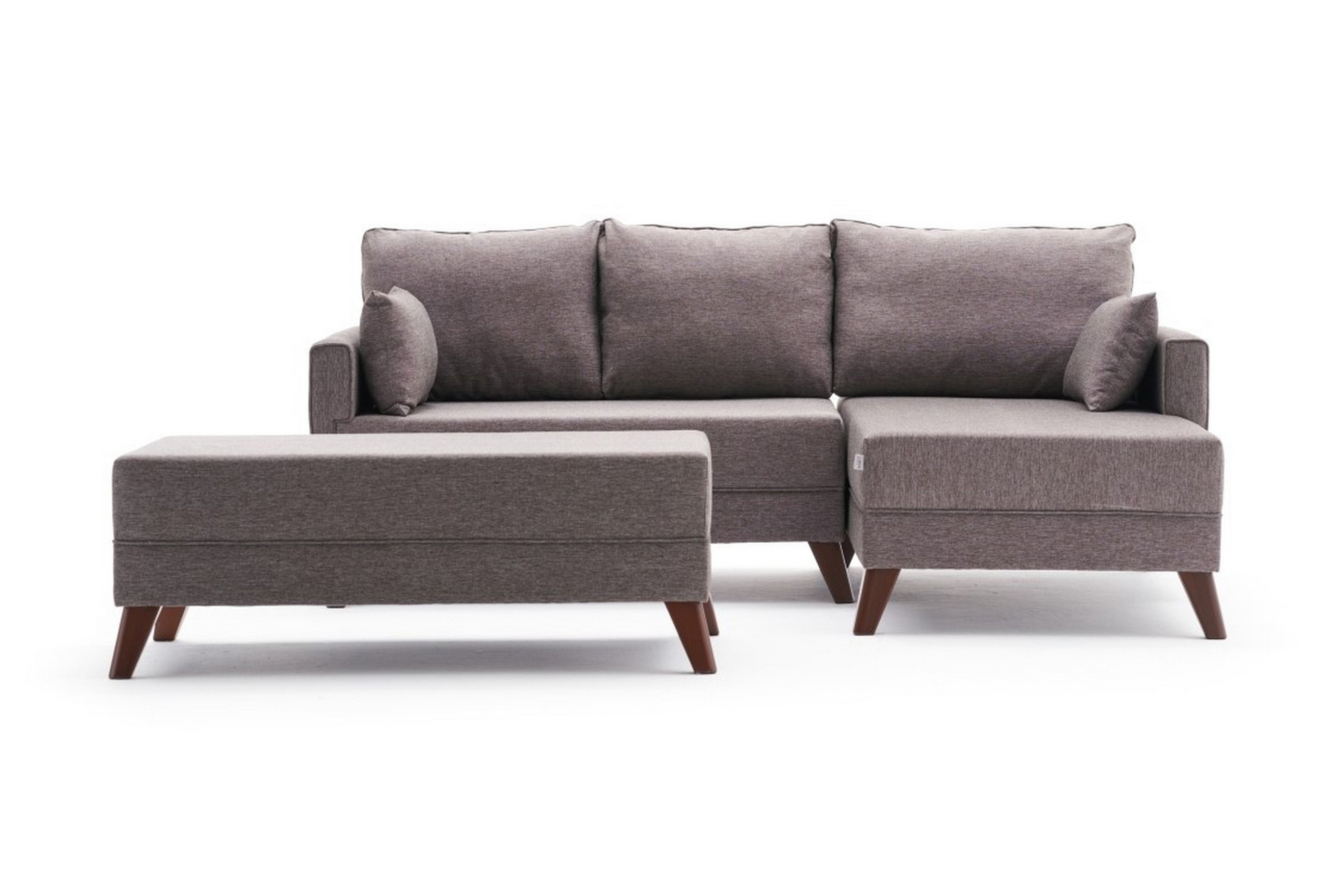 Antigua Mini Sovesofa med Divan Høyre Brun - Møbler - Trademax