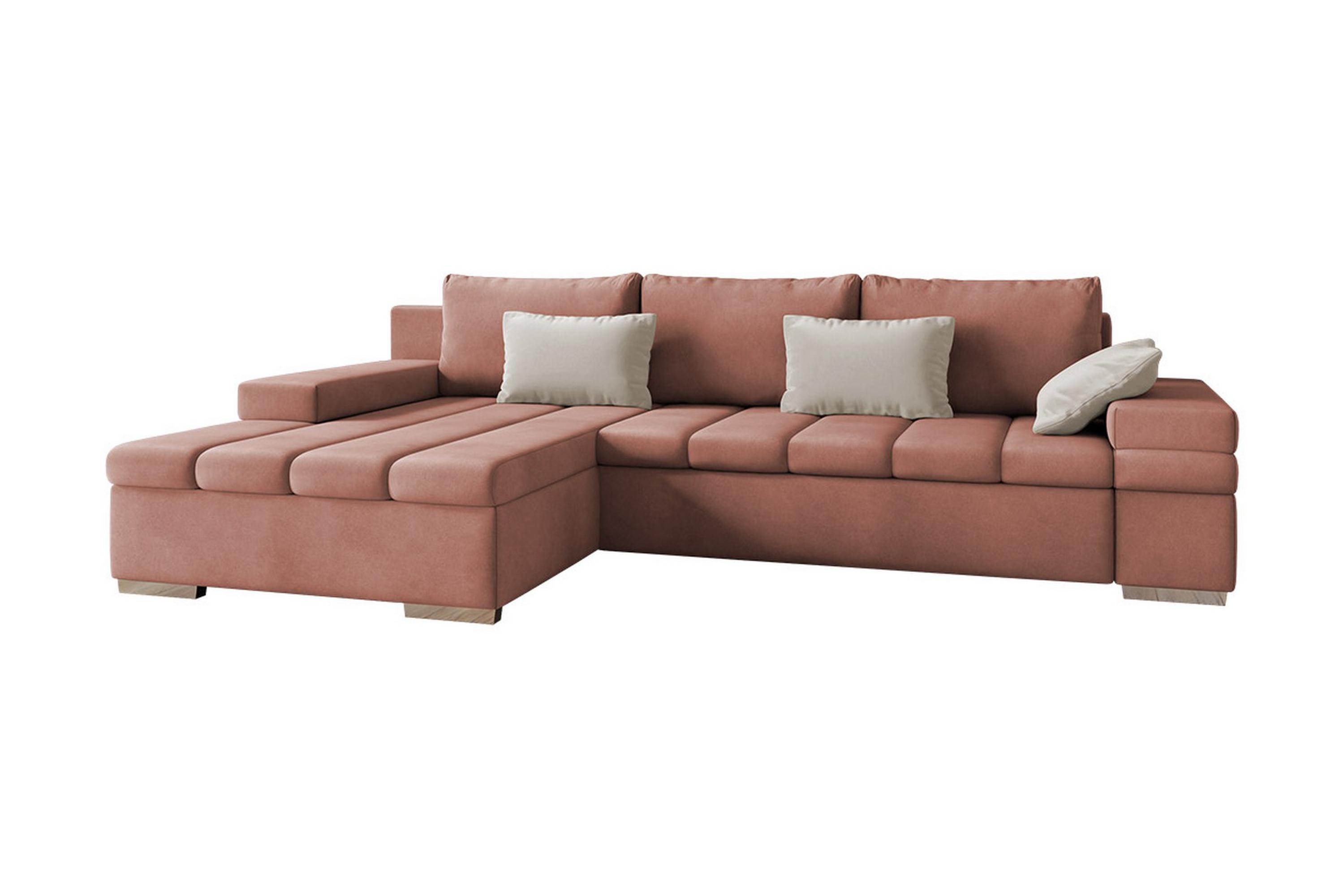 Sovesofa m. Divan Consuelo 3-seters L-formet Rosa - Møbler - Chilli