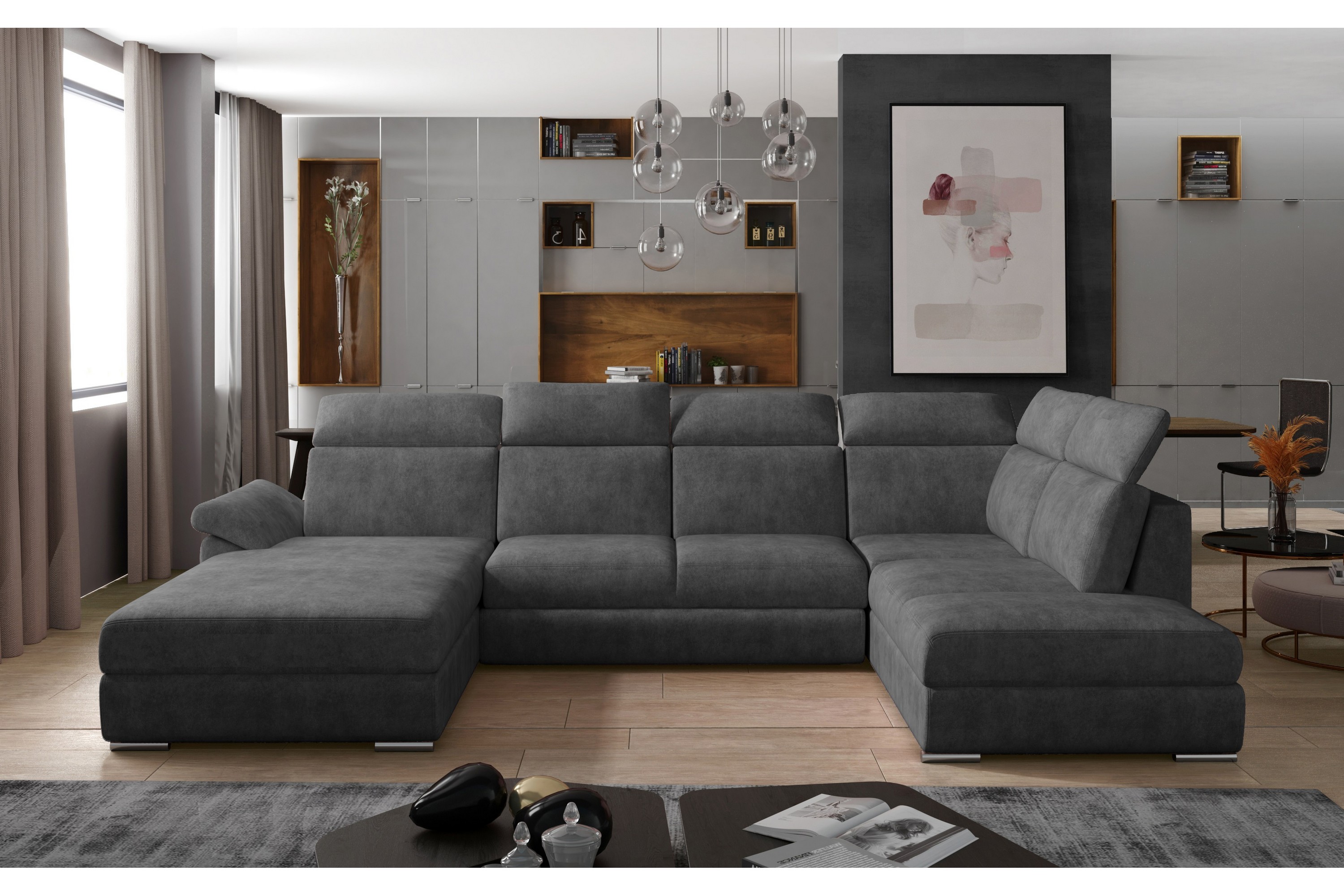 U-Sovesofa Emeria Venstre Grå - Møbler - Chilli