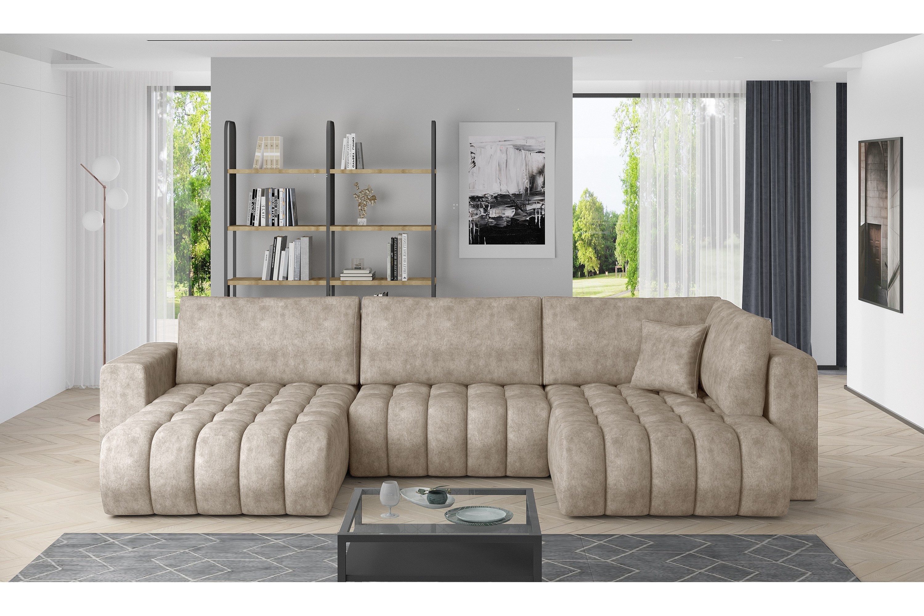 U-sovesofa Robstown Divan Venstre Beige - Møbler - Chilli