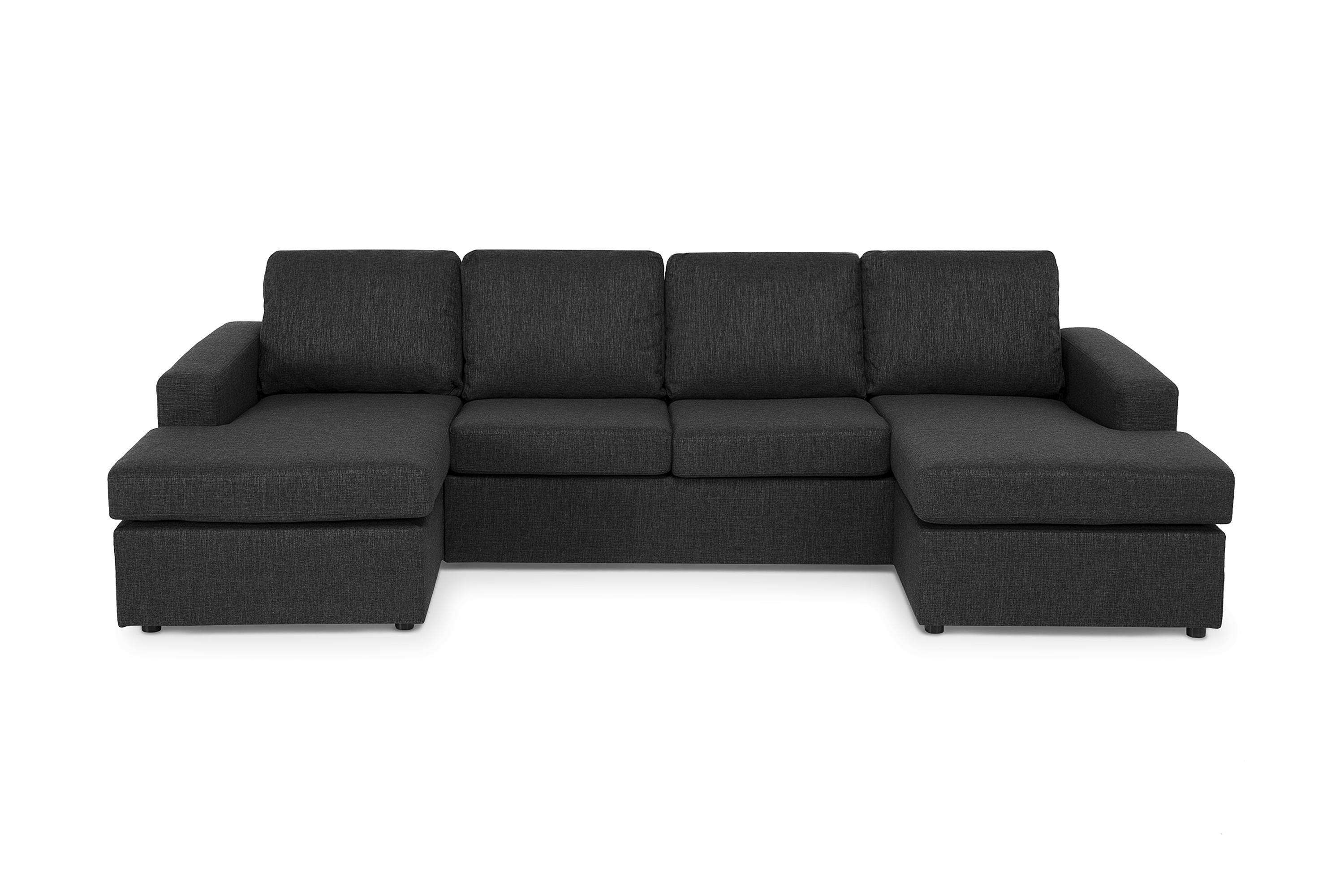 Crazy 4-personers U-formet Sofa med Dobbeltdivan i Stof Antracit ...