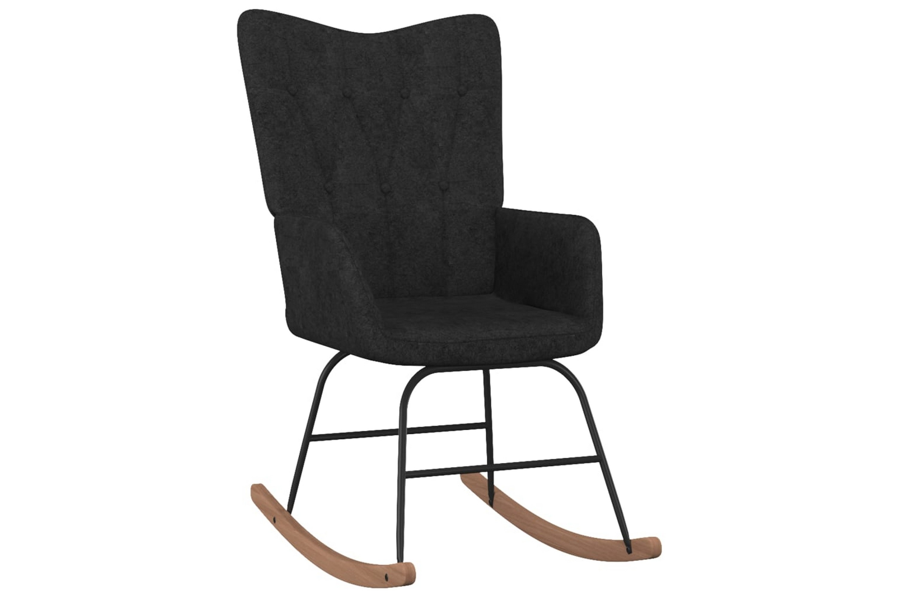 Be Basic gyngestol med fodskammel stof sort Hvid - Møbler | Trademax