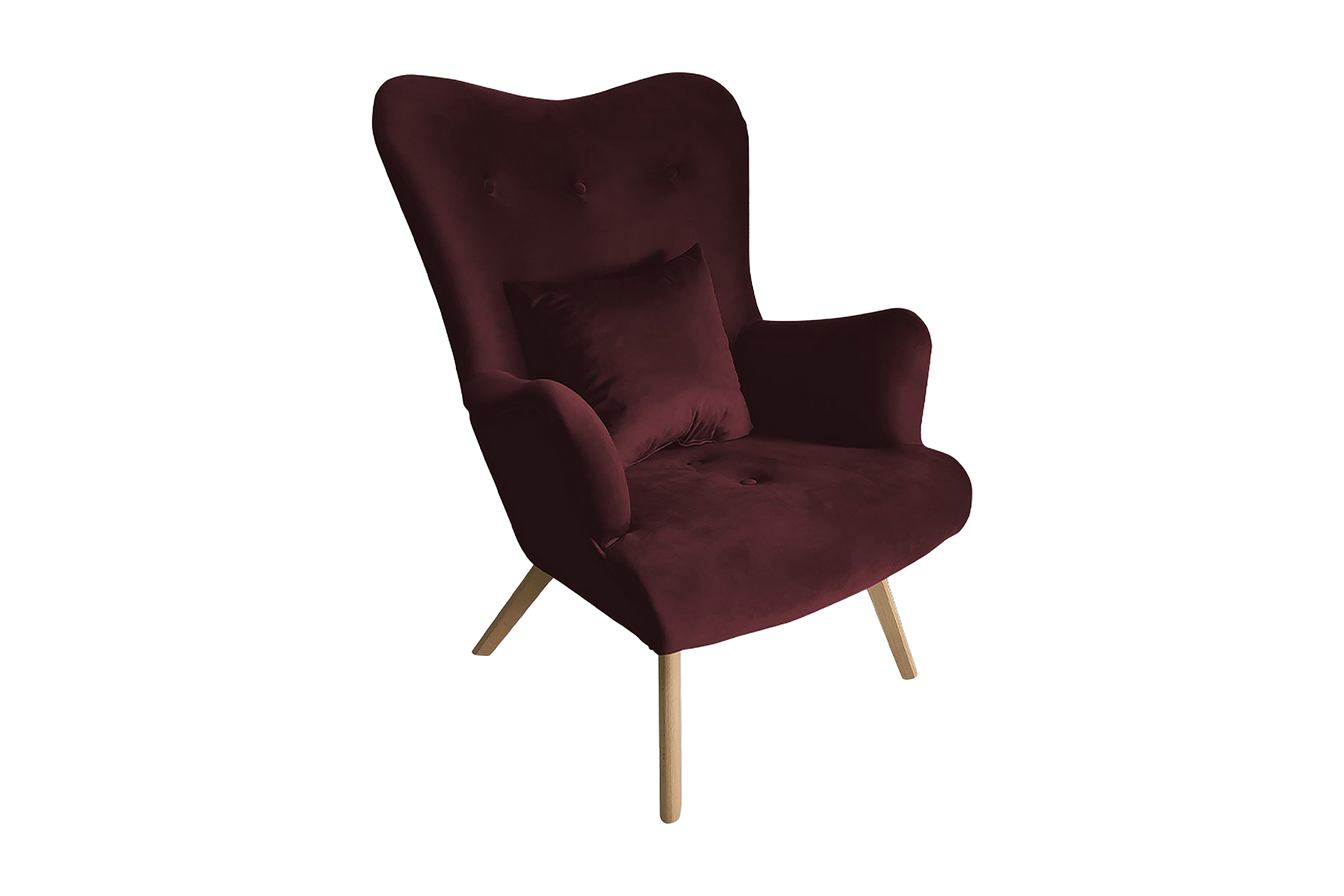 Skandynawski Lænestol Velour/Lilla/Rød - Møbler | Trademax