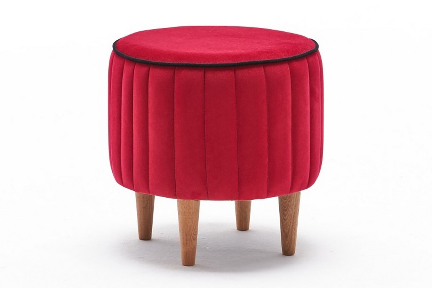 Lindyan Ottoman Rund Rød/Natur - Møbler | Trademax