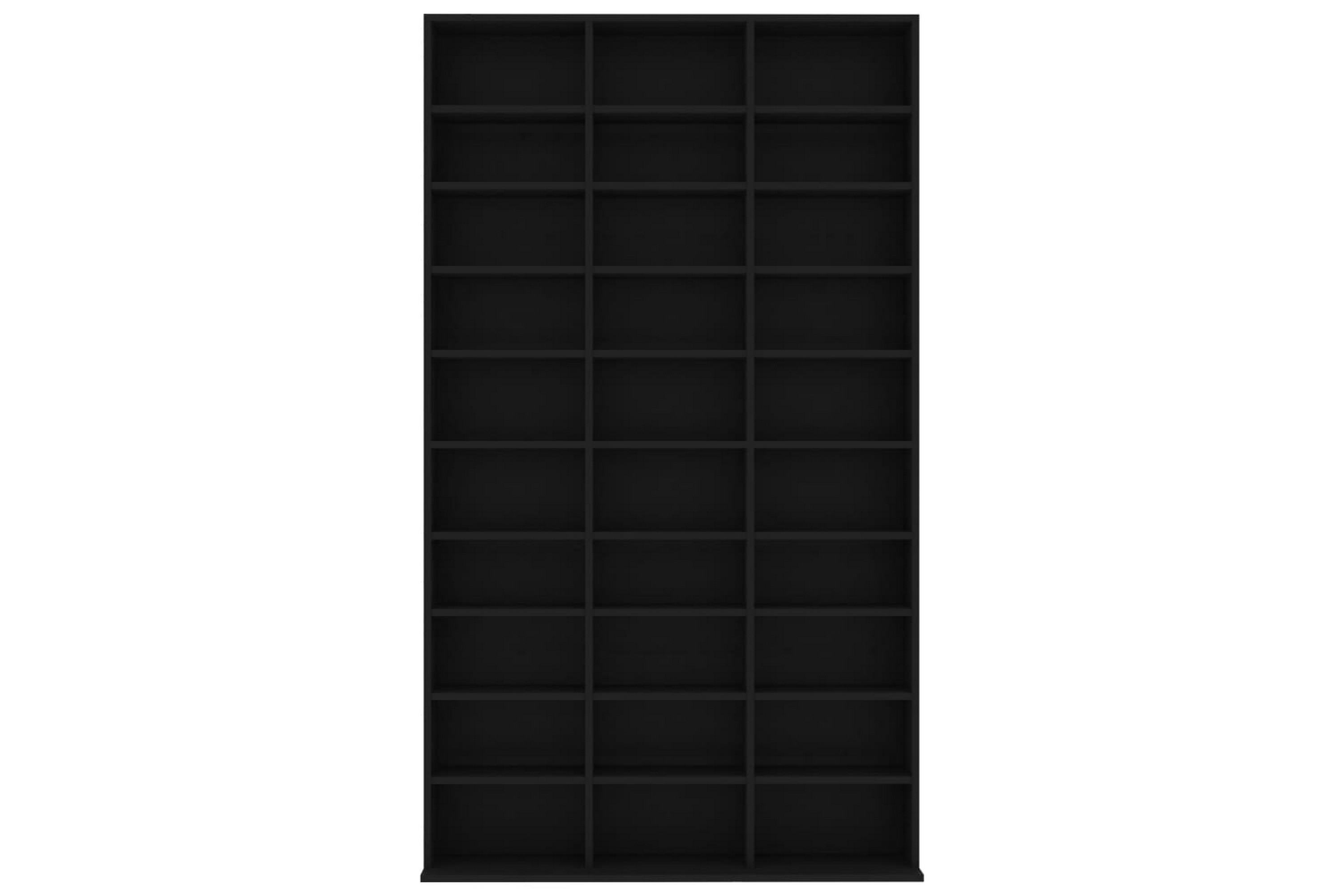 Be Basic Cd-Reol 102x16x177,5 cm Spånplade Sort Sort - Møbler | Trademax