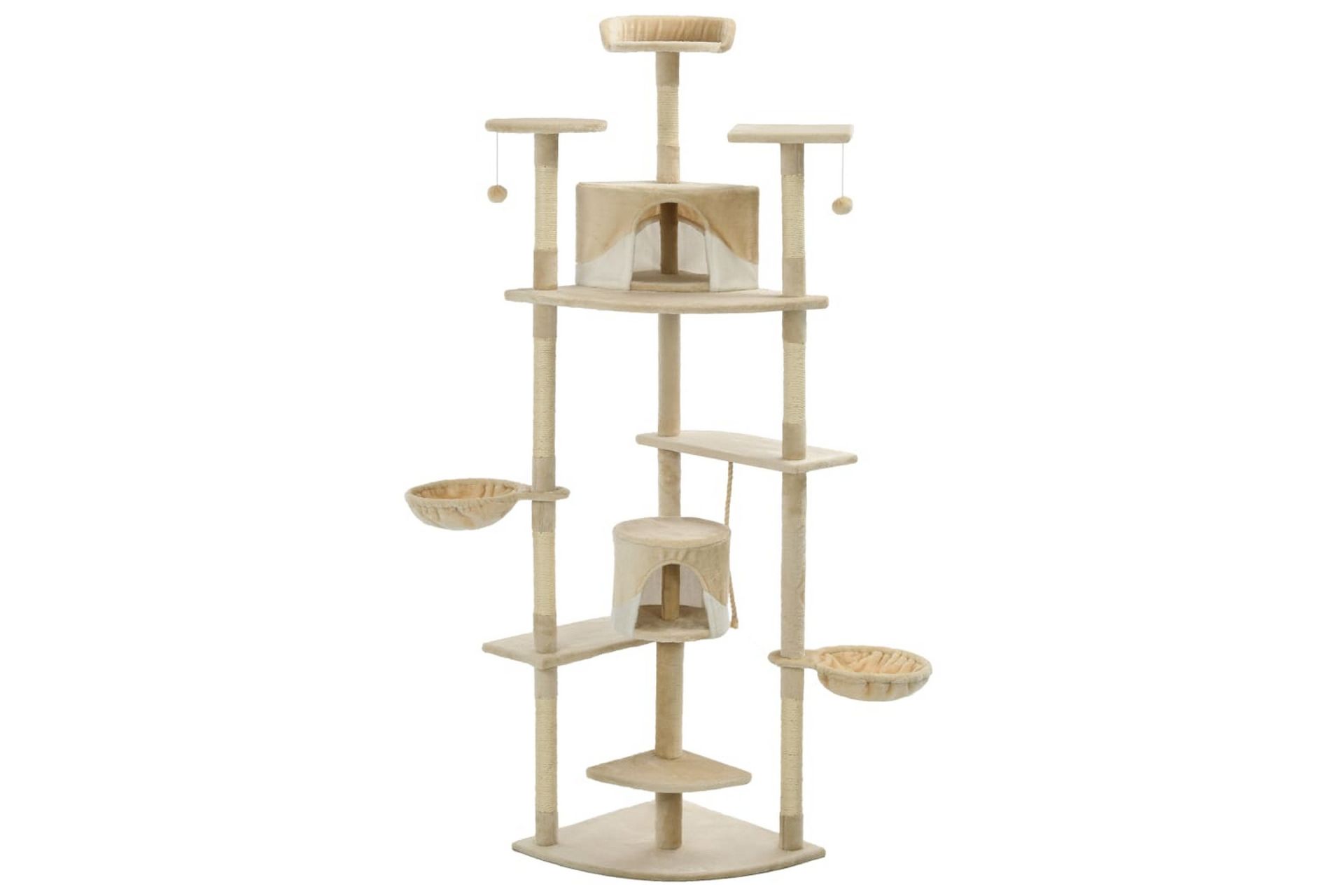 Klösträd med klöspelare i sisal 203 cm beige och vit - Möbler ...